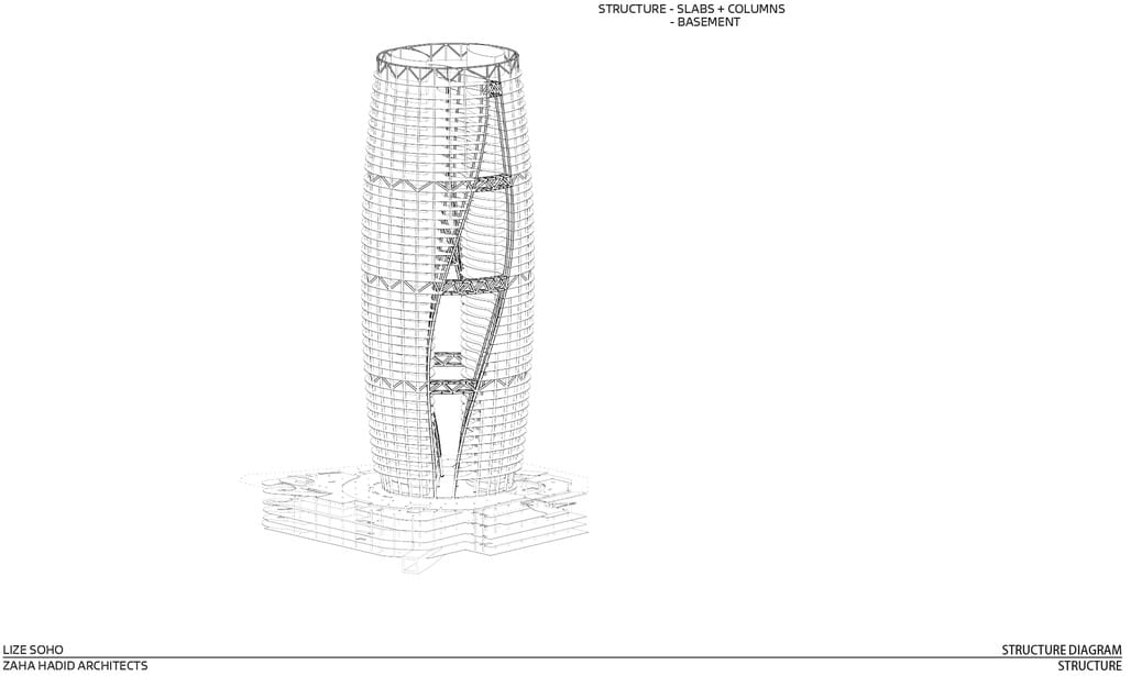 Stunning construction photos of Zaha Hadid Architects' Leeza SOHO tower ...