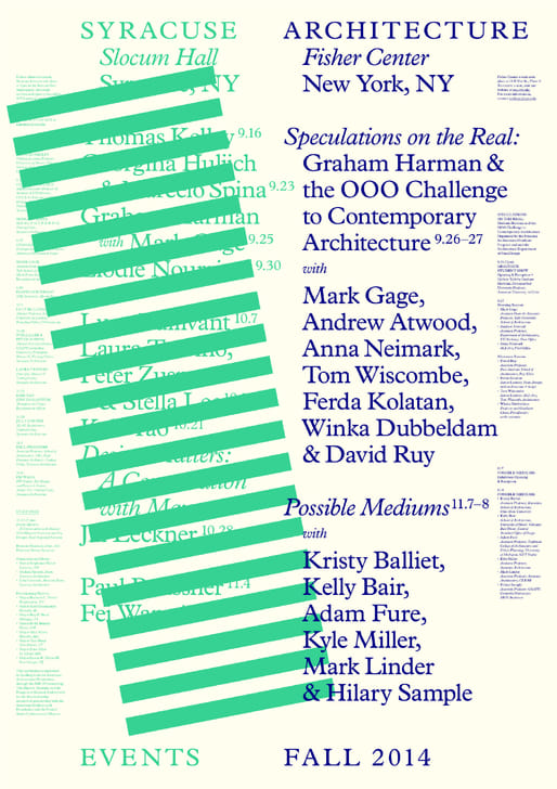 Get Lectured: Syracuse, Fall '14 | News | Archinect