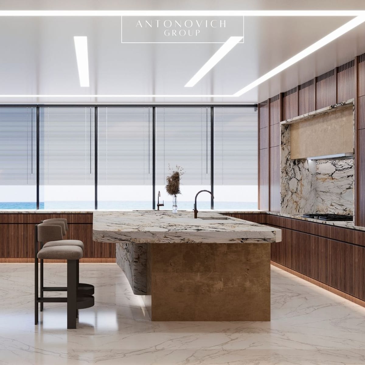 Effortless Elegance: Antonovich Group's Spacious Kitchen Interior ...