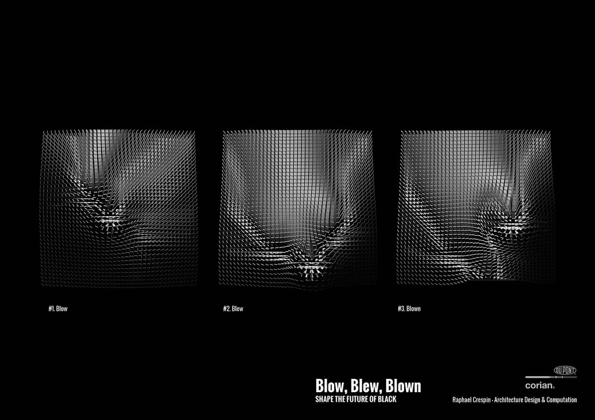 Blow, Blew, Blown / Dupont Corian. Shape the Future of Black. Competition | Raphael Crespin ...