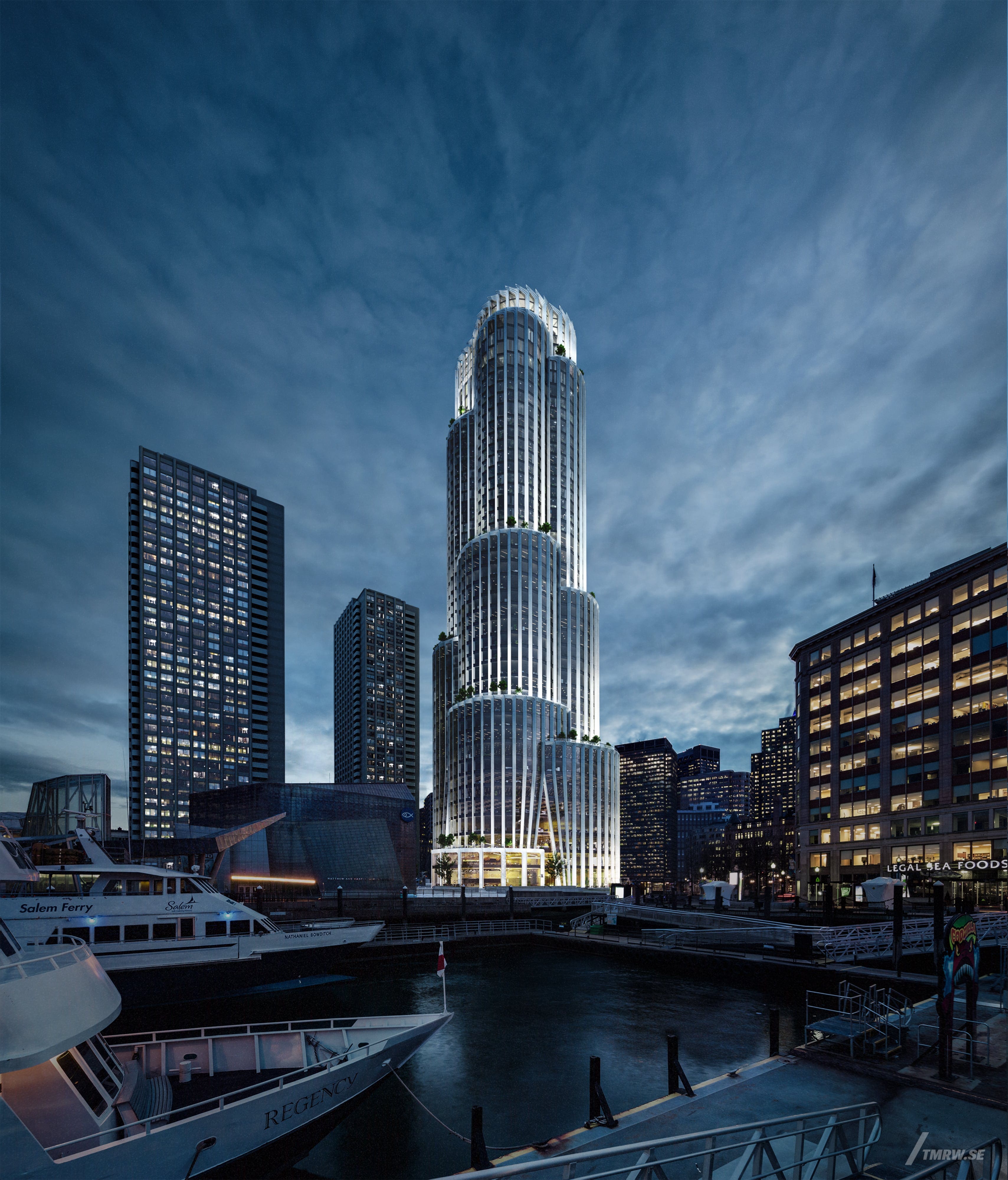 KPF unveils new mixed-use Boston Harbor Tower | News | Archinect