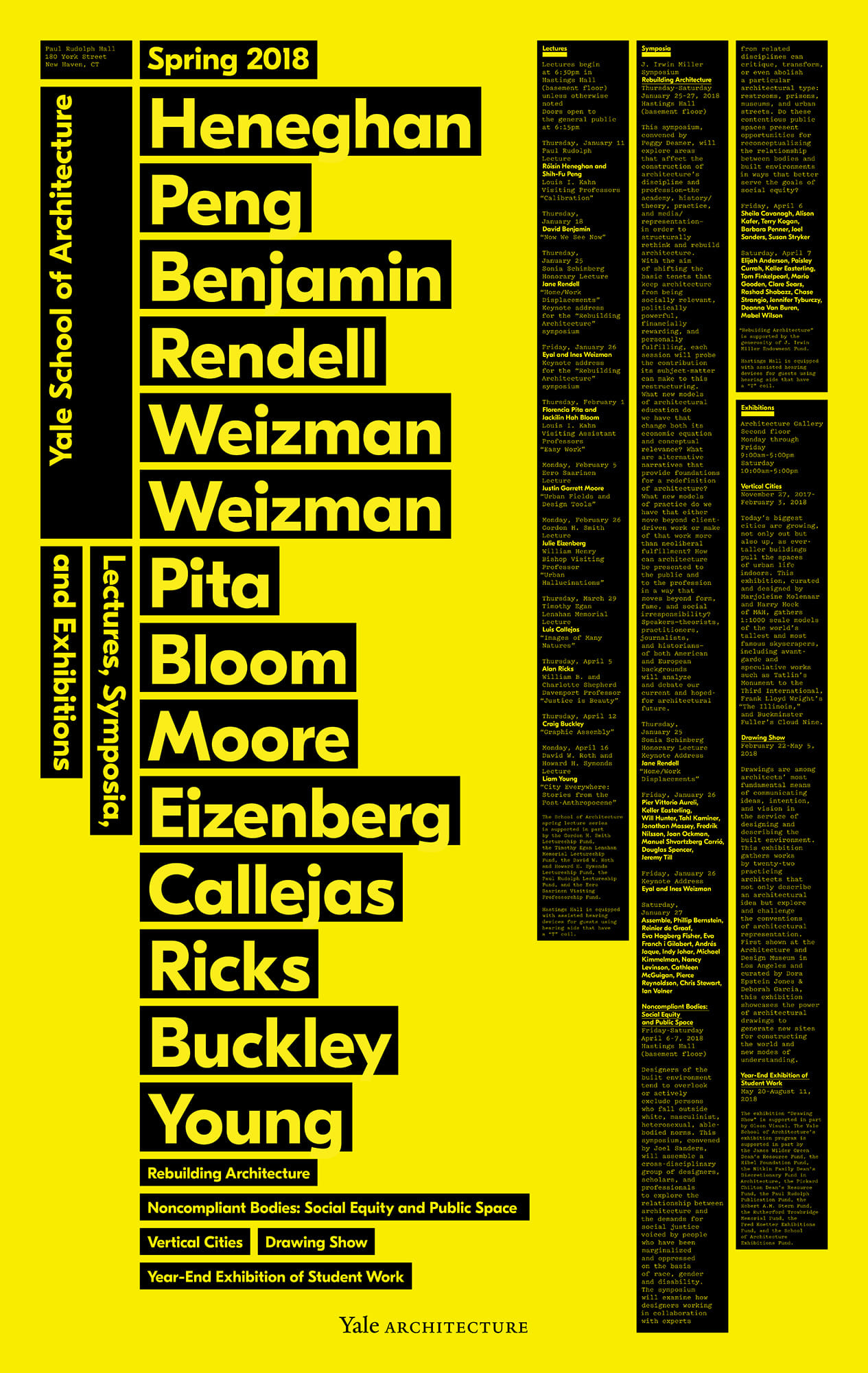Get Lectured: Yale, Spring '18 | News | Archinect