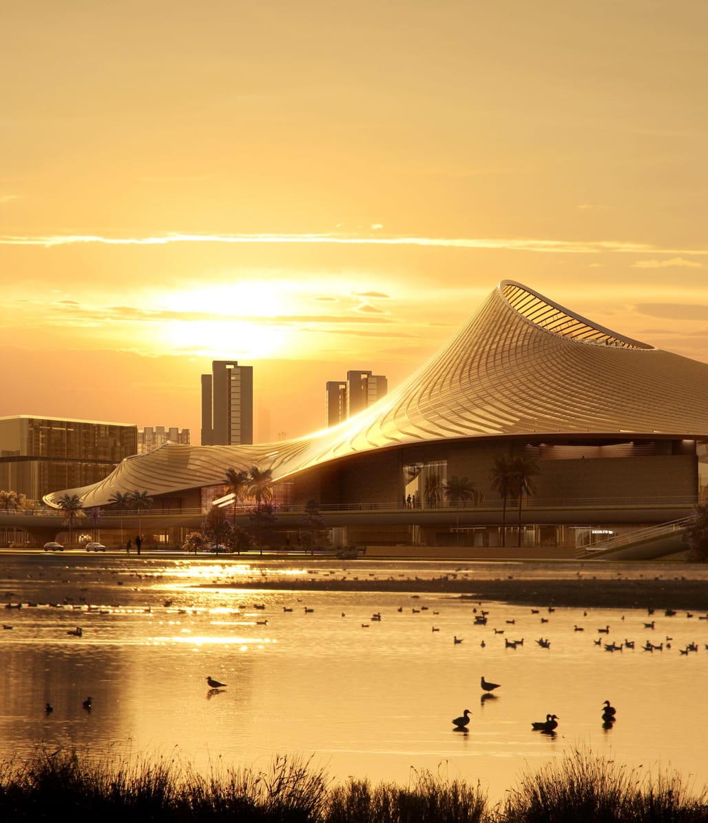 MAD designs Chinese waterfront arts center as a ‘gentle ripple by the ...