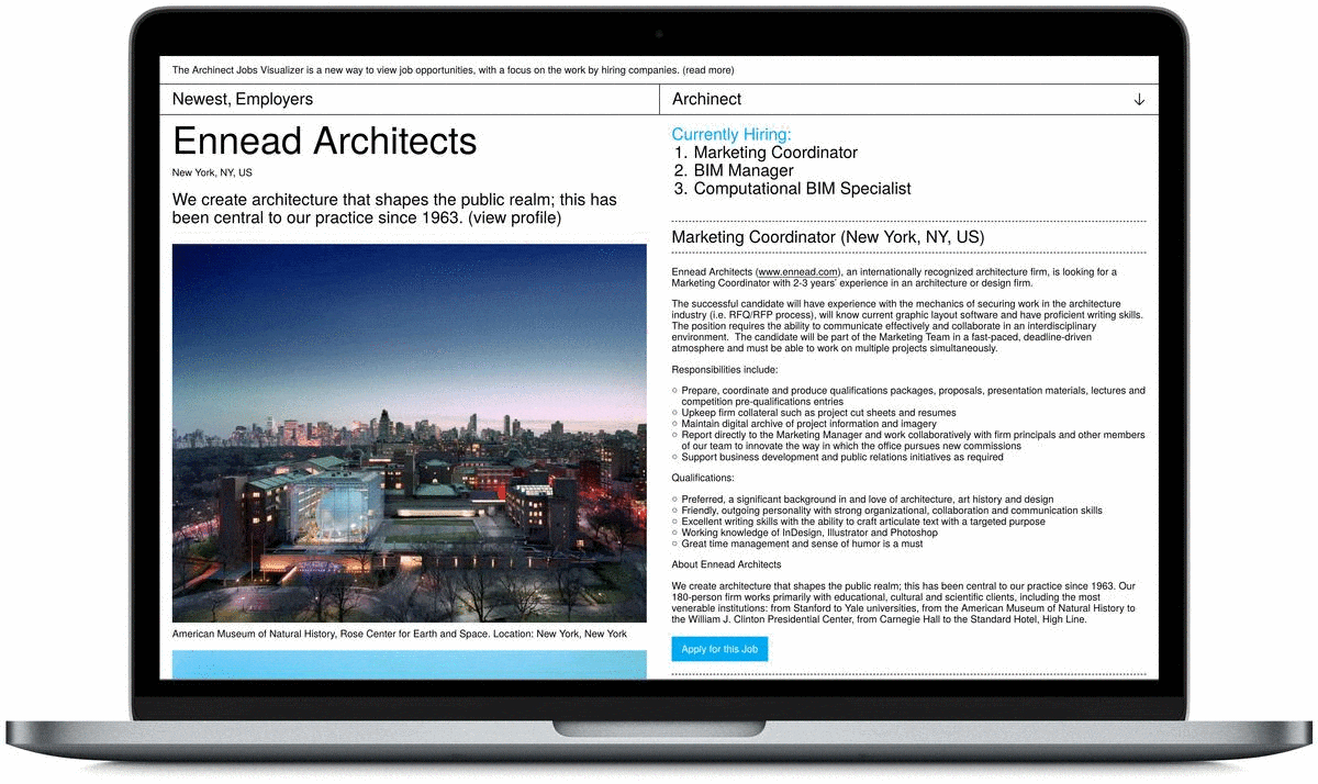 Introducing Archinect Jobs Visualizer; Browse the Best Architecture Job ...