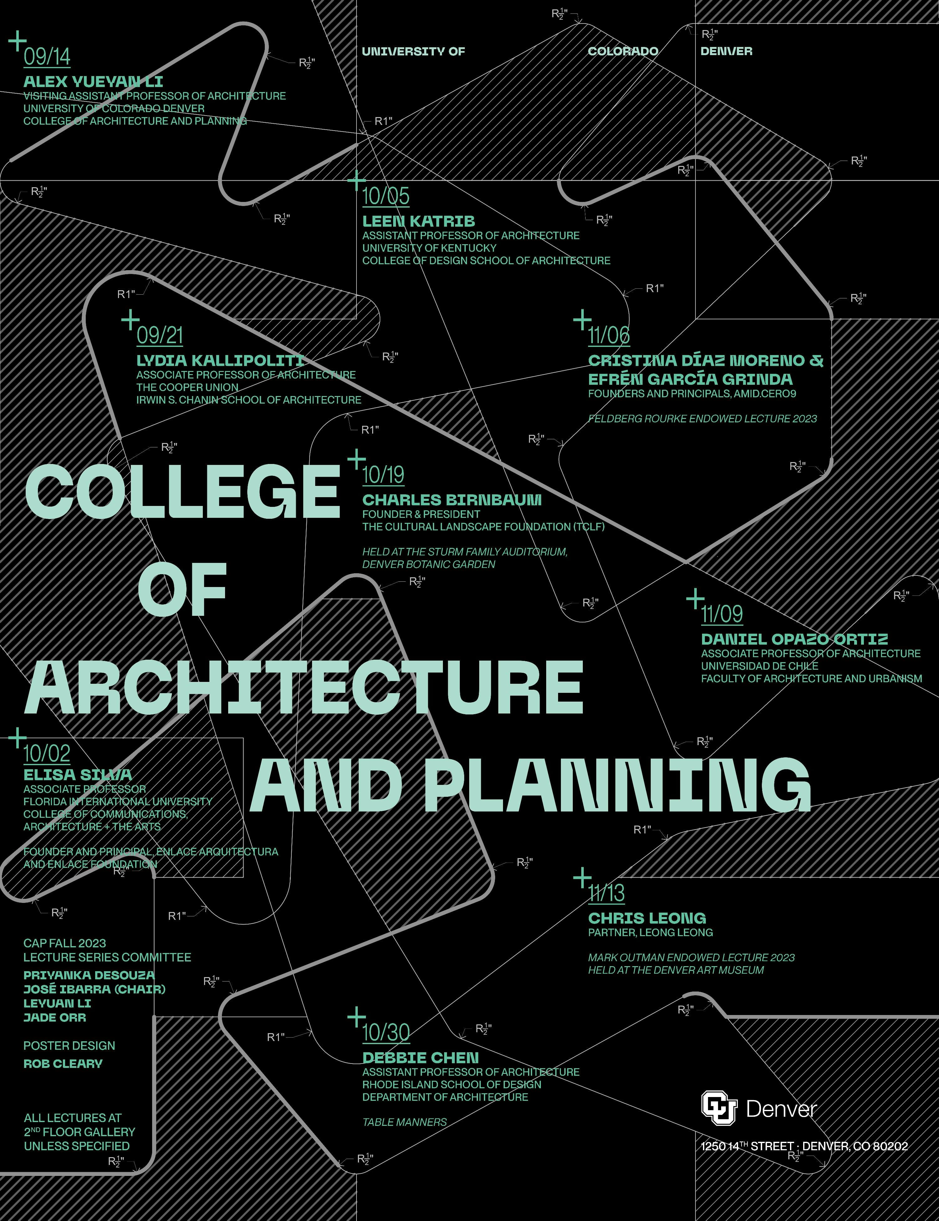 The most popular Fall '23 architecture school lecture poster is ...