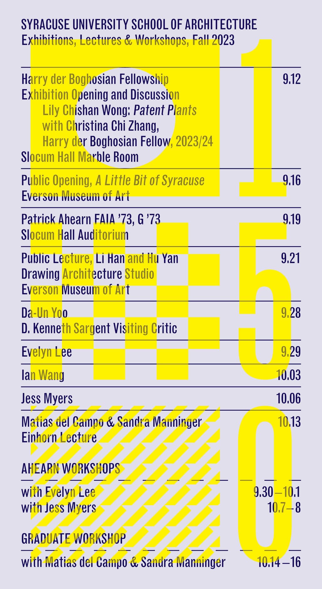 The most popular Fall '23 architecture school lecture poster is ...