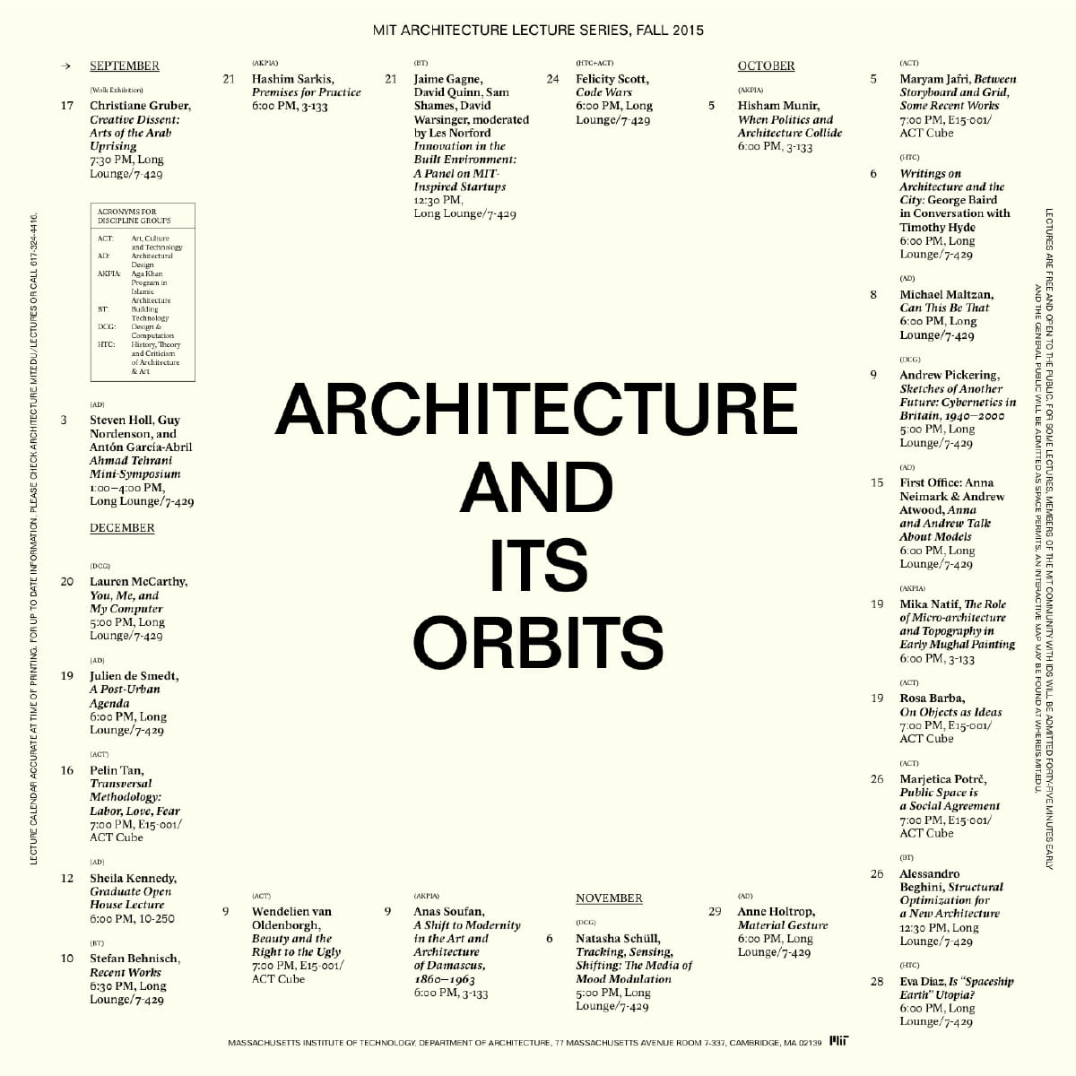 Get Lectured: MIT, Fall '15 | News | Archinect