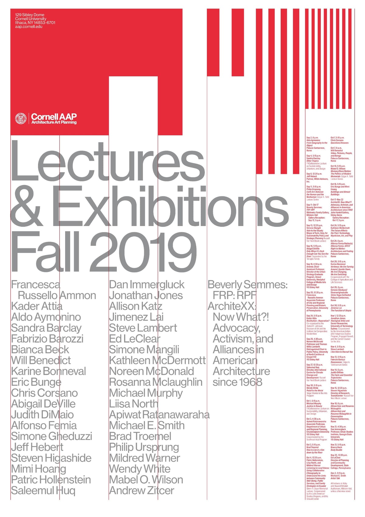 Get Lectured: Cornell, Fall '19 | News | Archinect