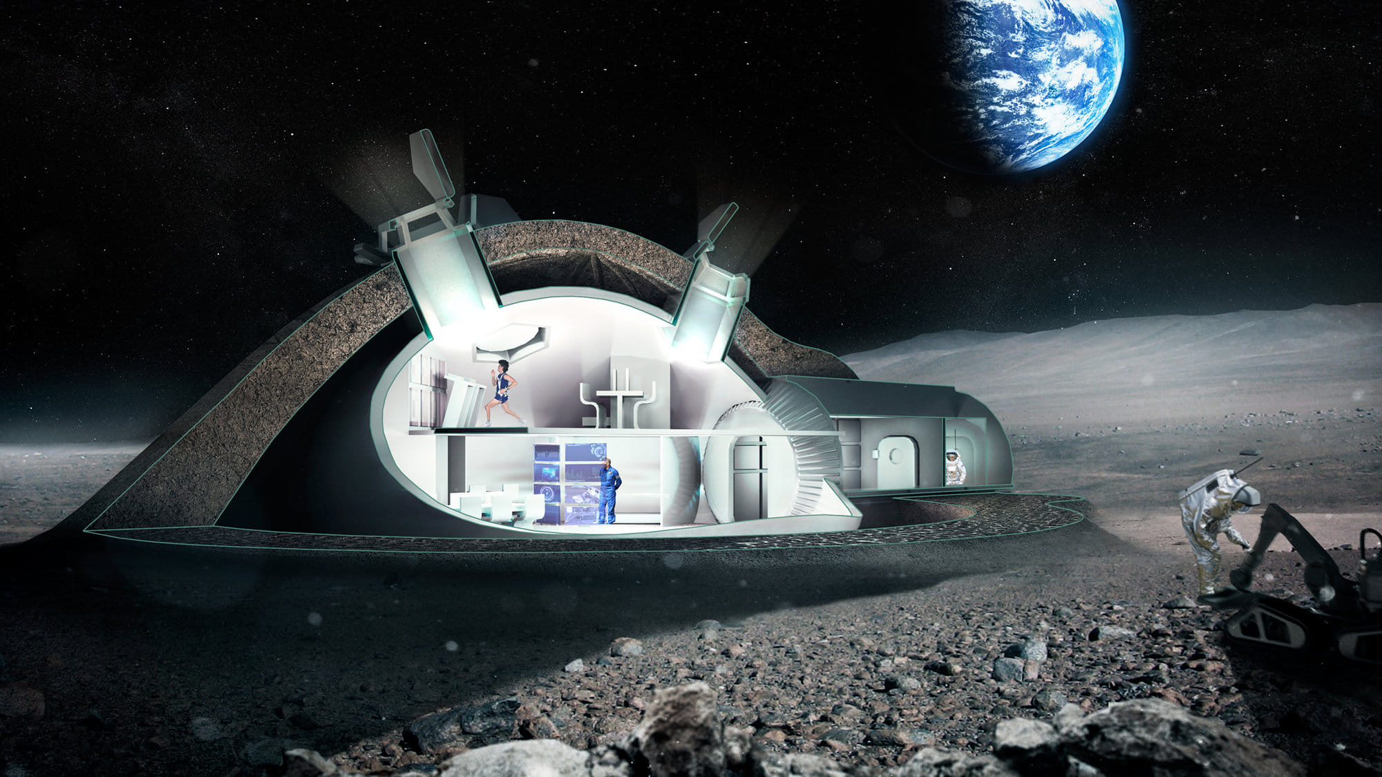Foster + Partners debuts lunar habitat design at Kennedy Center's EARTH ...