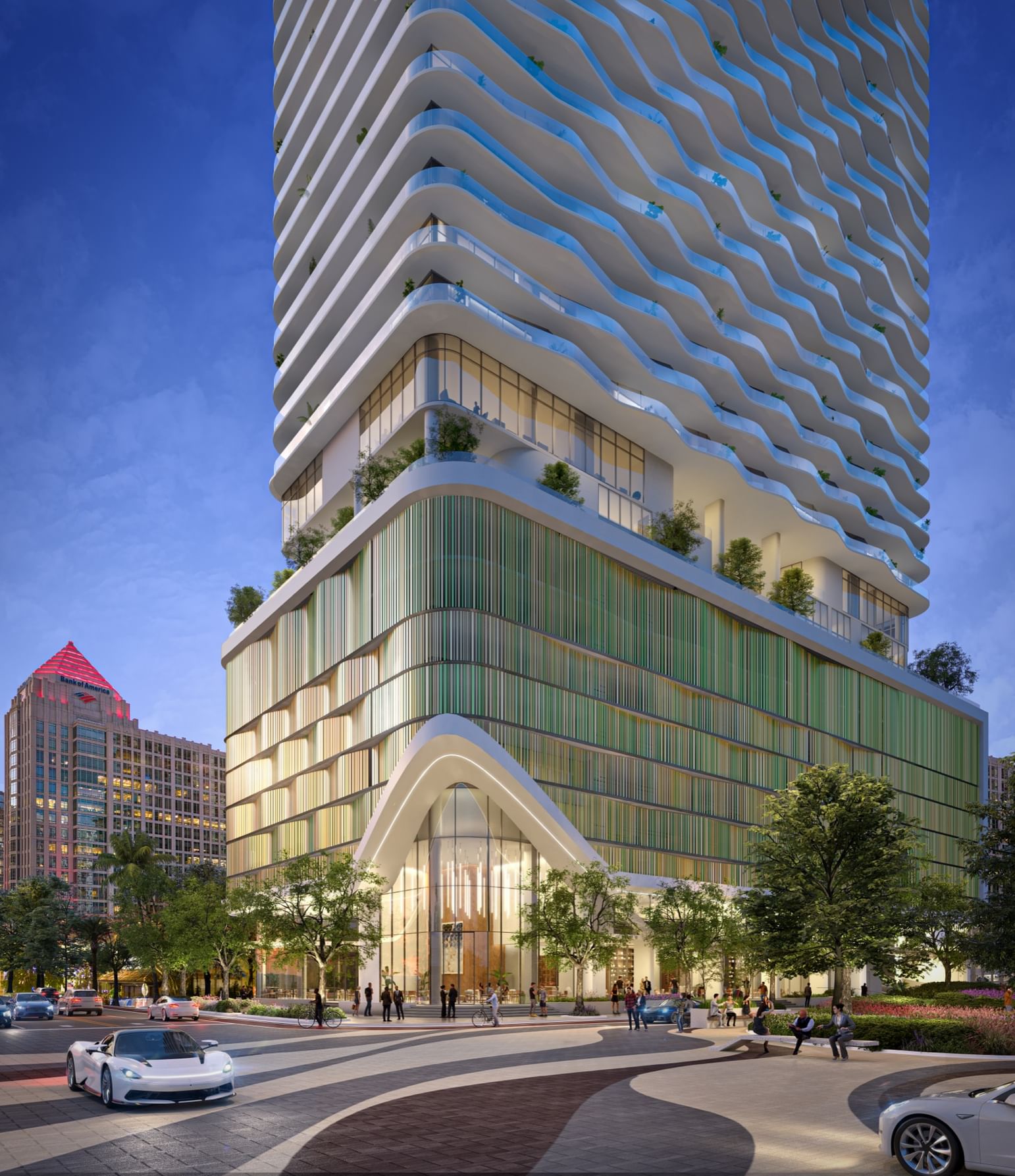 Undulating balconies define Pininfarina’s 45-story tower in Fort ...