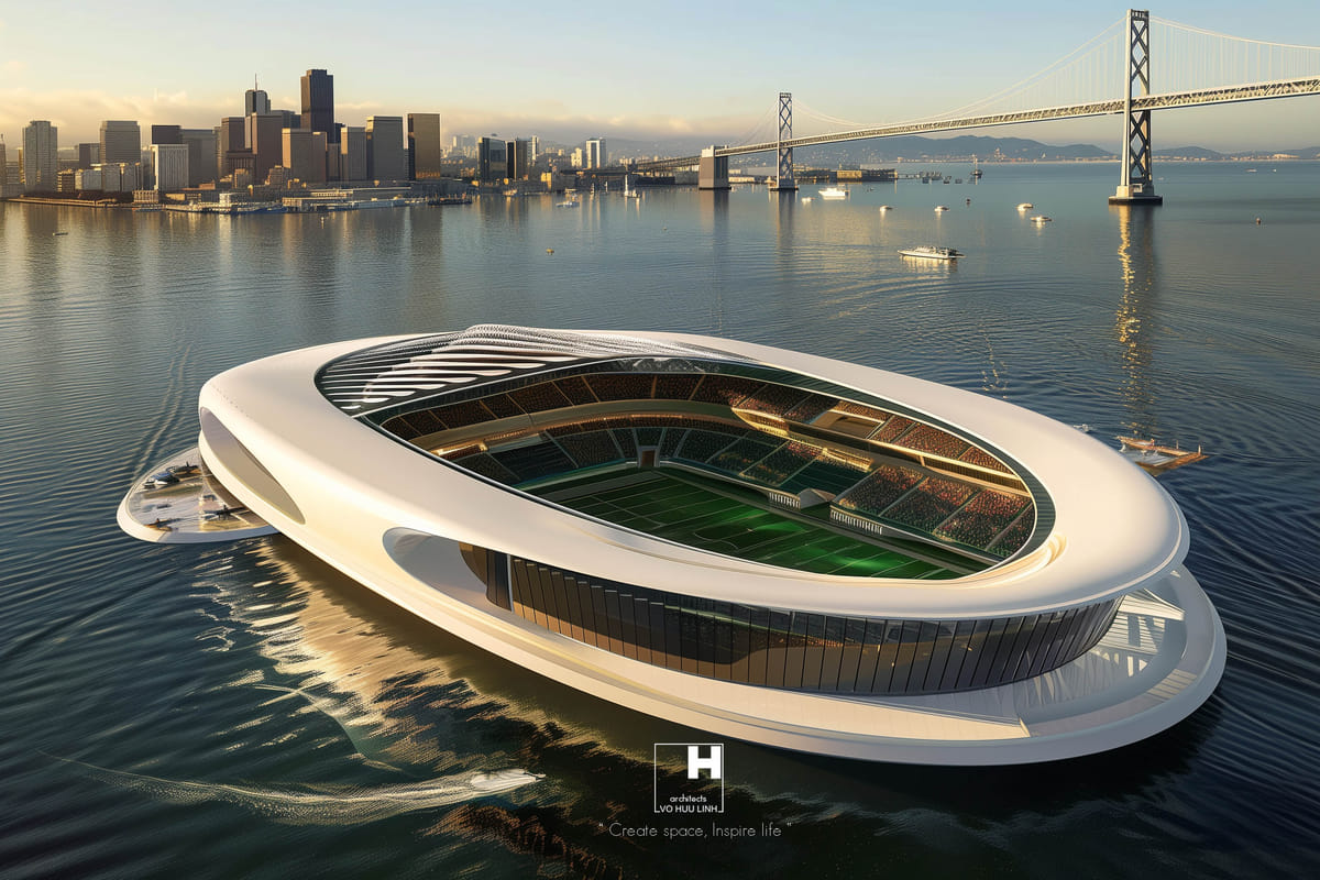 Superyacht Stadium floating on ocecan for World Cup and Olympic Games I ...