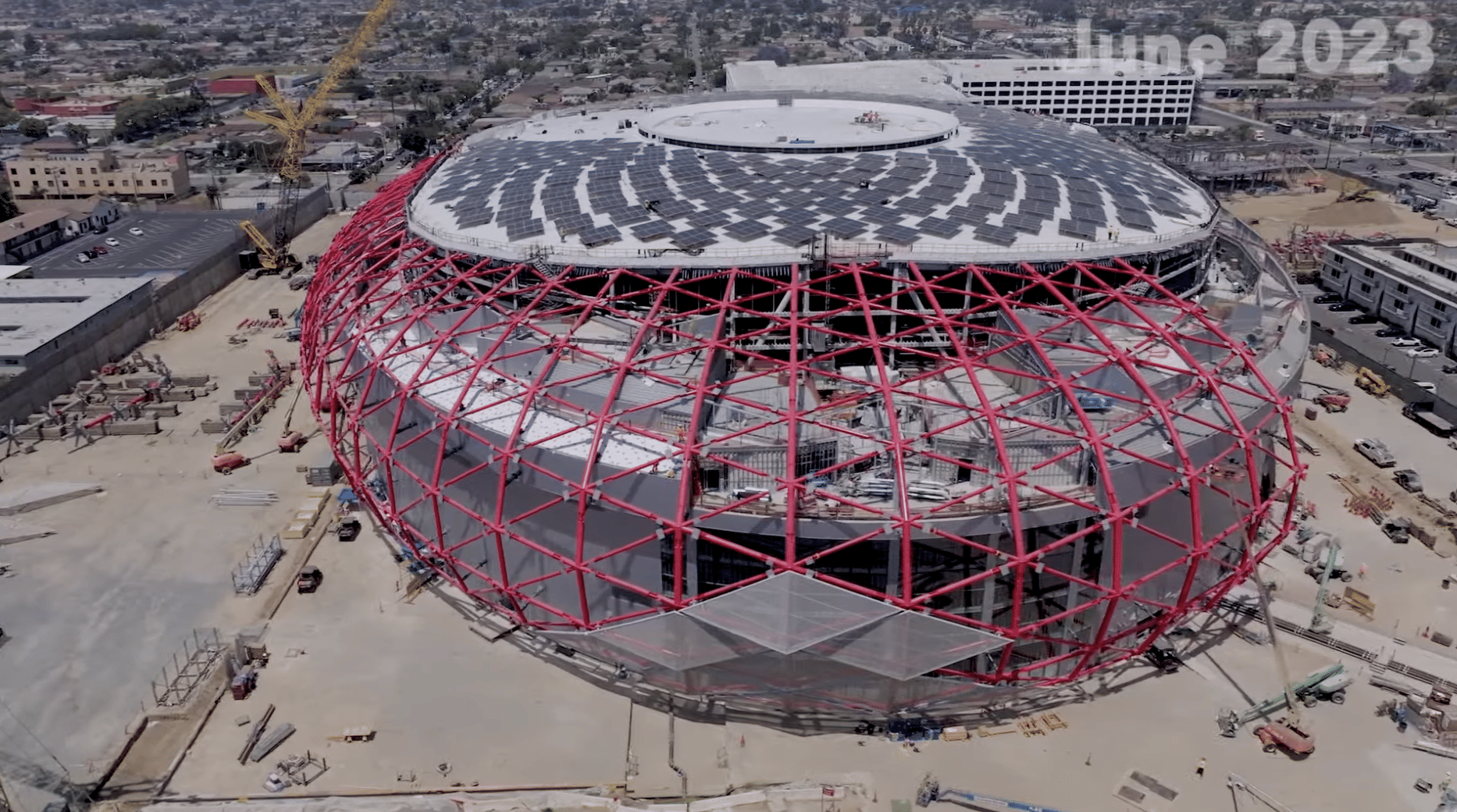 New construction video highlights AECOM's nearly complete Intuit Dome ...