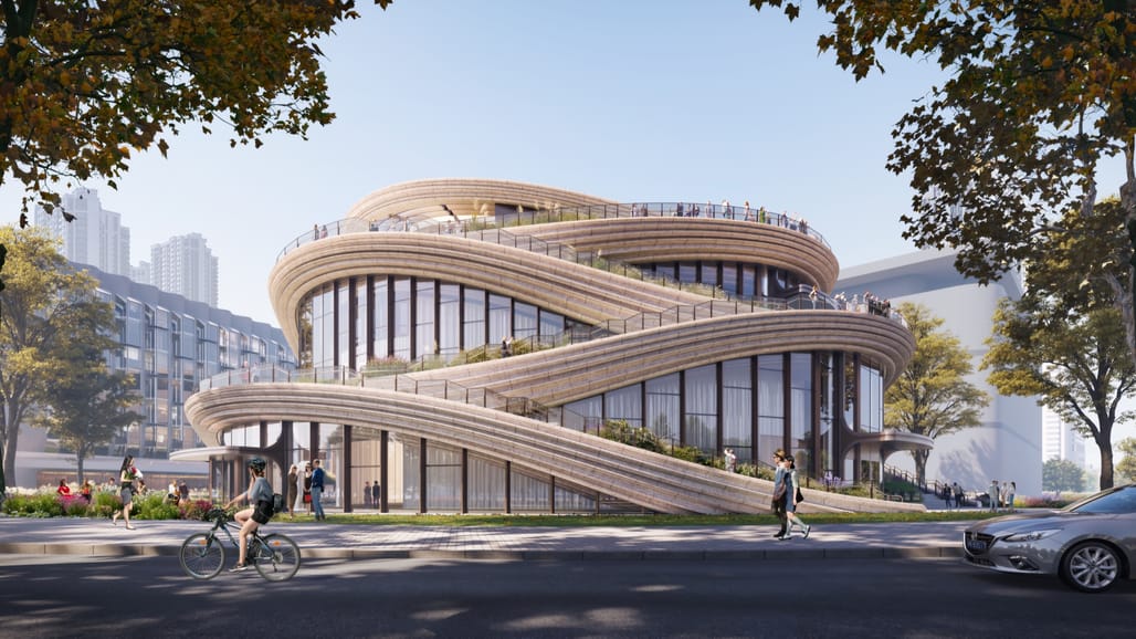 Heatherwick Studio unveils Shanghai exhibition hall with facade of ...