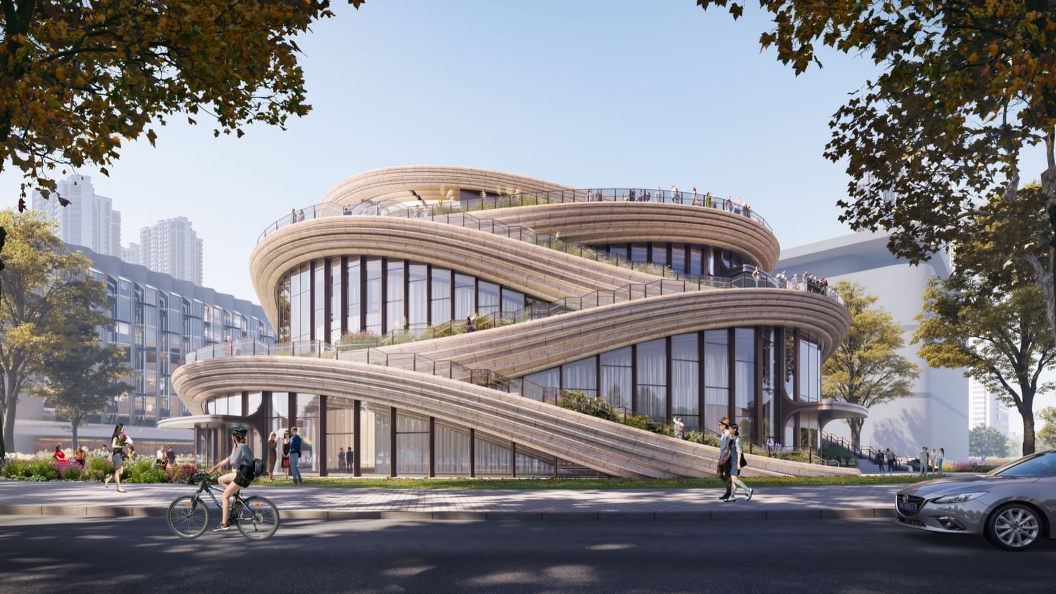 Heatherwick Studio unveils Shanghai exhibition hall with facade of ...