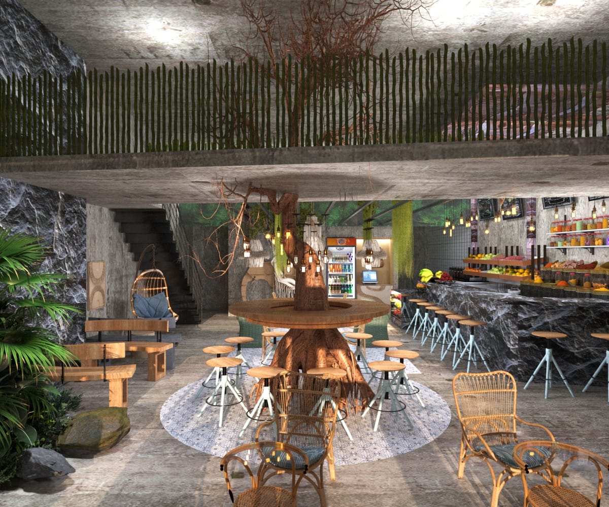 “KAVA CITY” JUICE BAR | Experience design | Archinect