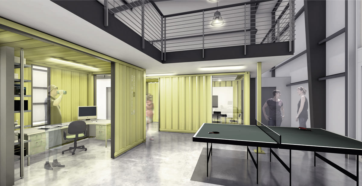 Warehouse Interior Container Office | AB design studio, inc. | Archinect