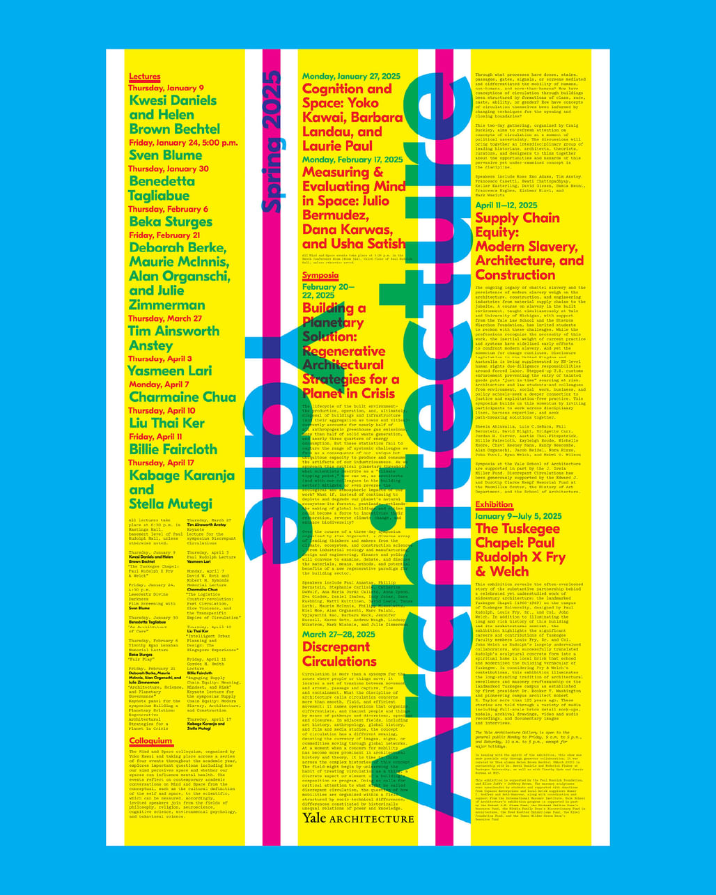 The most popular Spring '25 architecture school lecture posters are ...