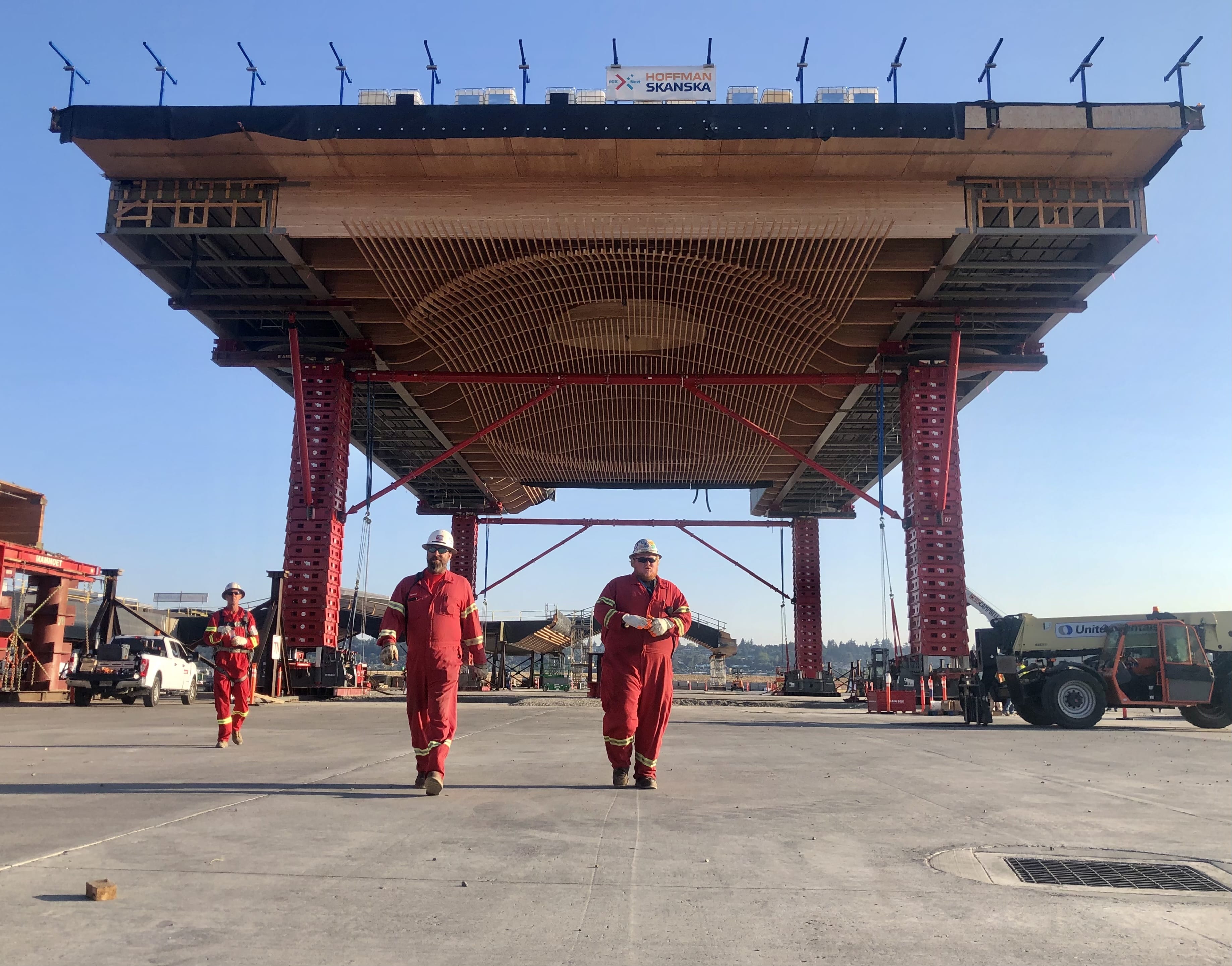 Construction underway of major timber roof for ZGF’s Portland airport ...