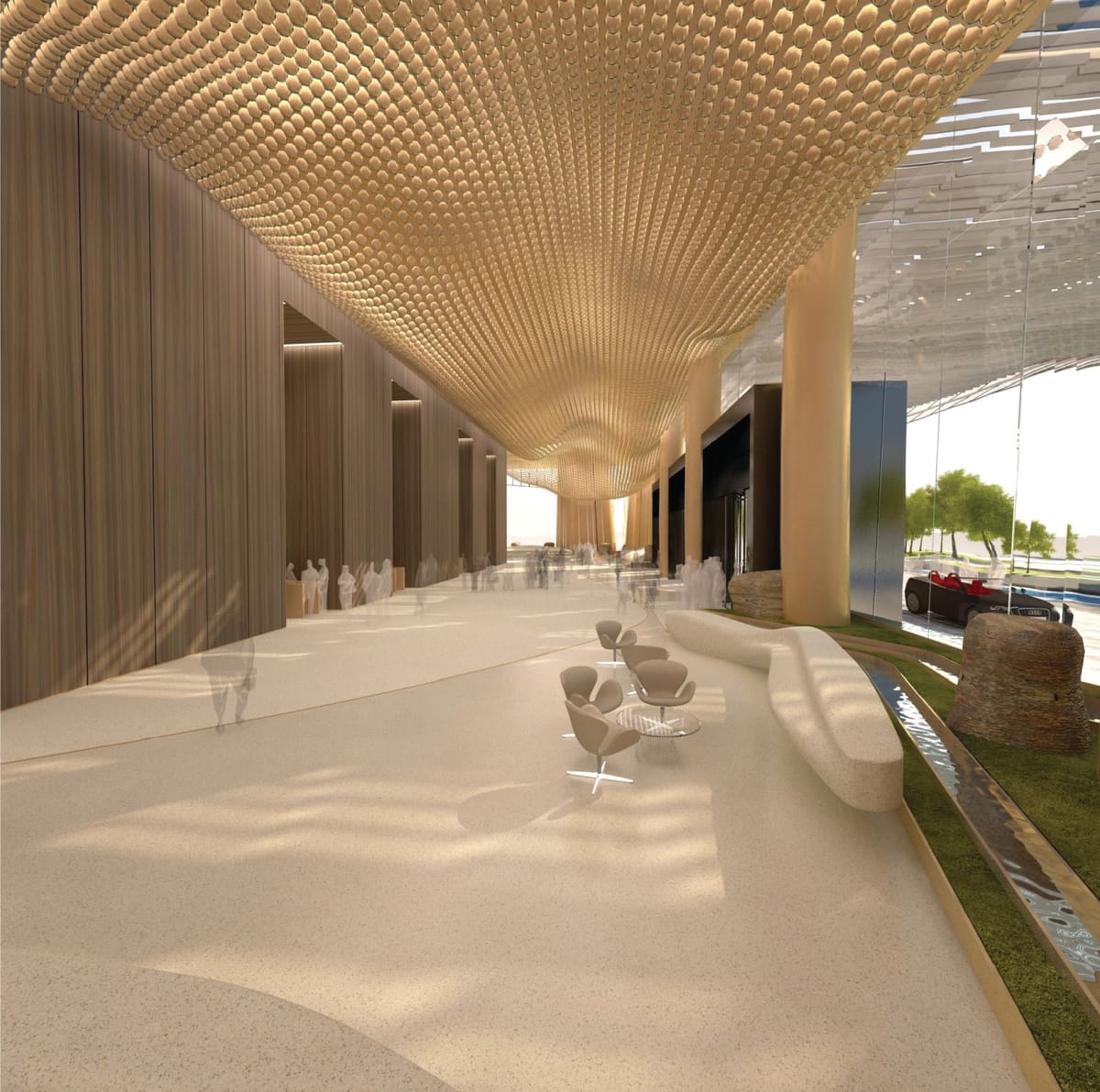 Suspended Spheres Ceiling | Ilya Bourim, AIA | Archinect