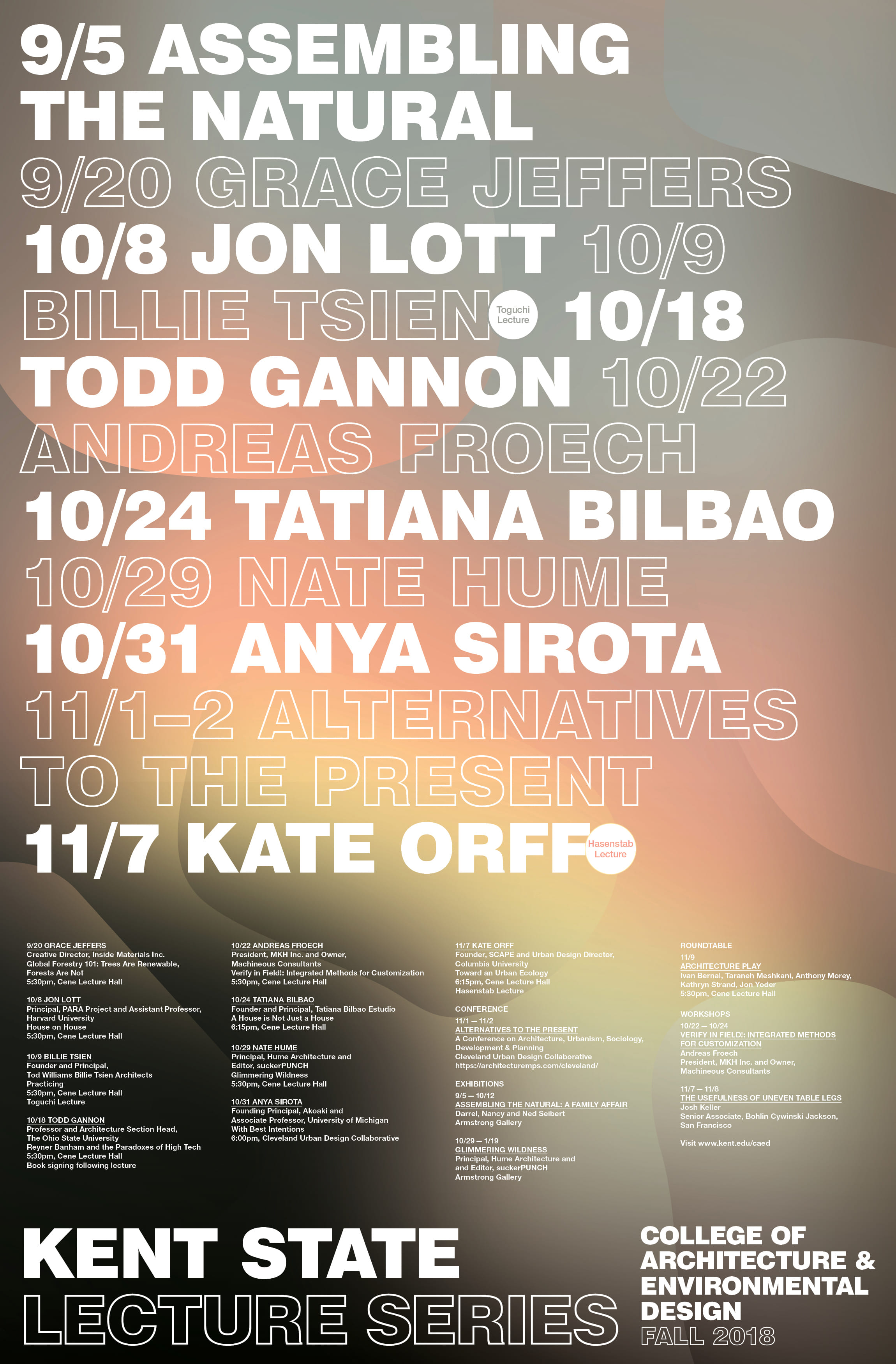 Get Lectured: Kent State University, Fall '18 | News | Archinect