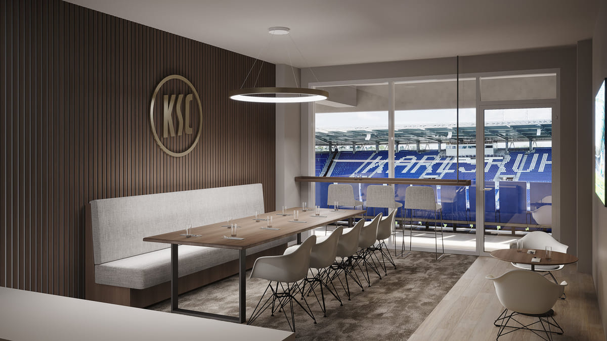 Interior visualization of the Premium Lounge in the new Karlsruhe ...