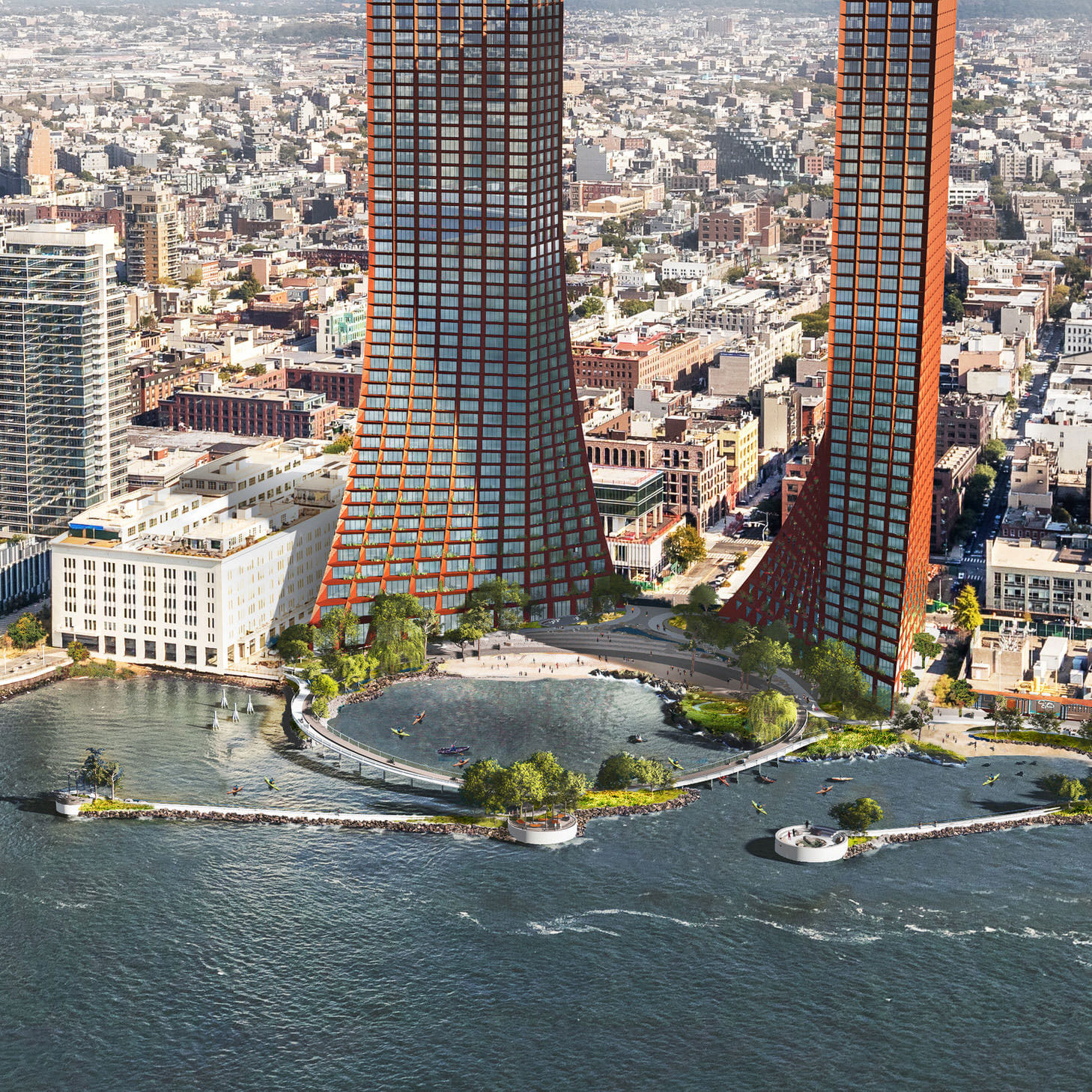 BIG, JCFO unveil twin-towered Brooklyn waterfront masterplan | News ...