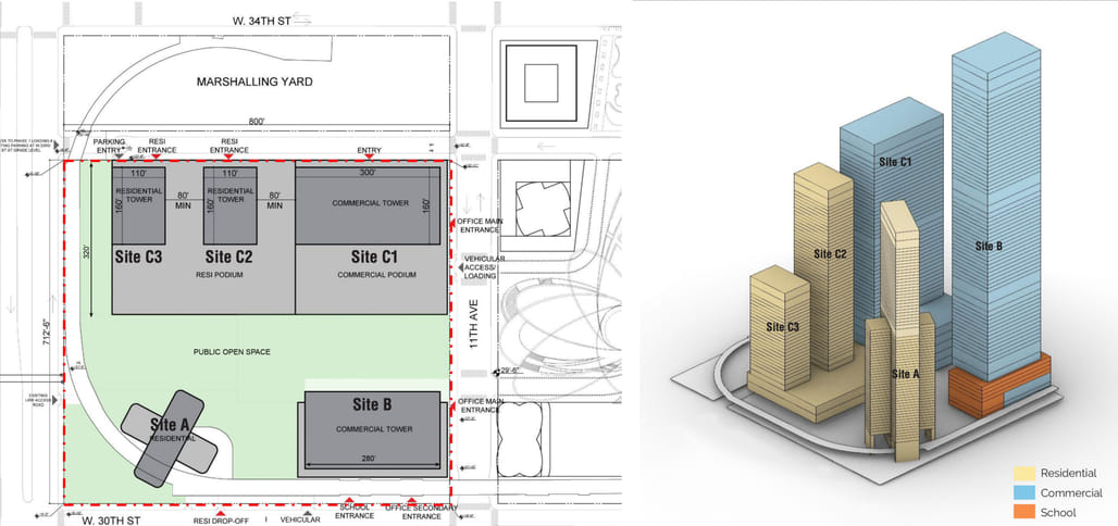 Plans revealed for Hudson Yards Phase Two with several towers and a ...