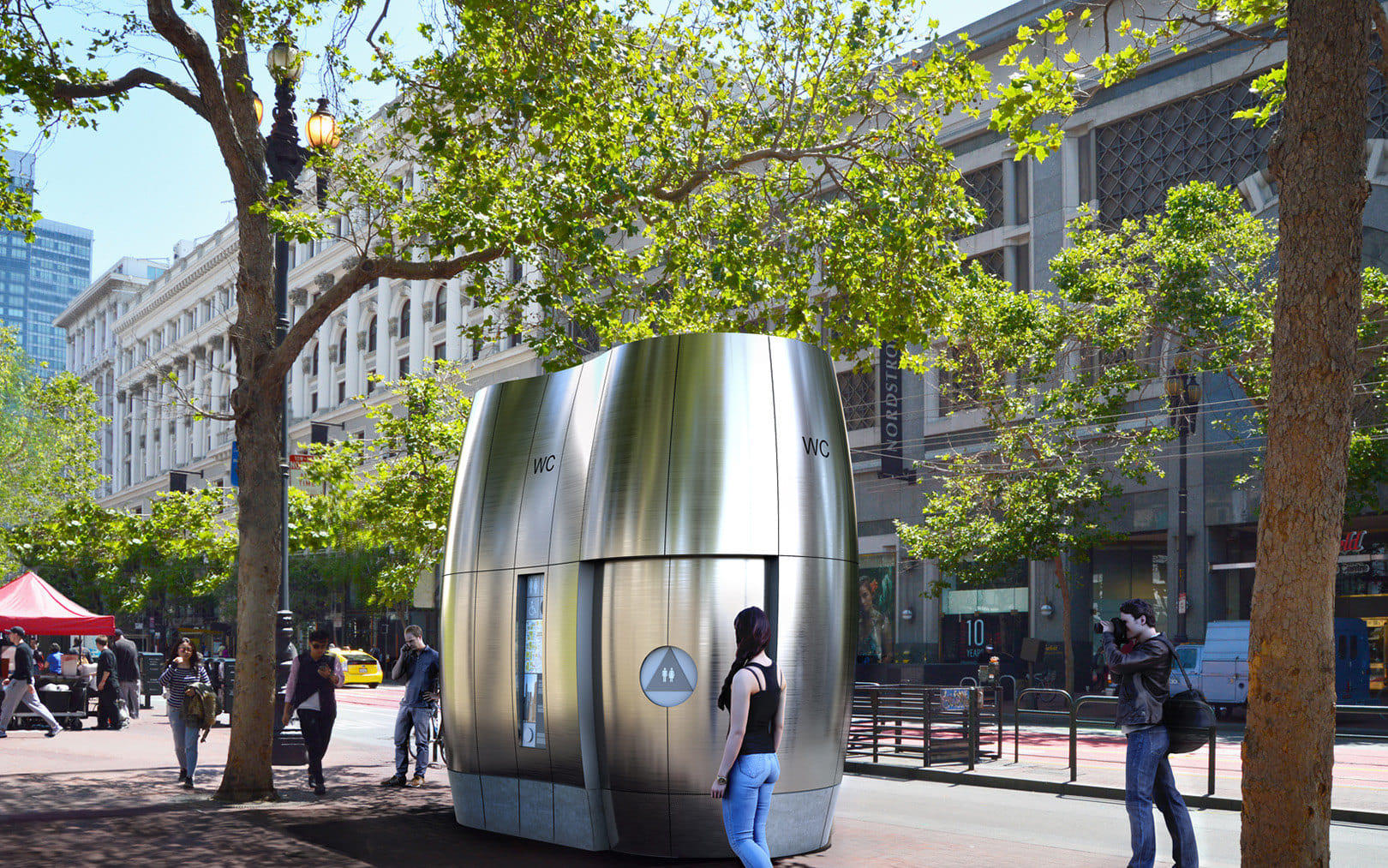 SmithGroup prototypes sleek pod that doubles as public toilet, retail ...