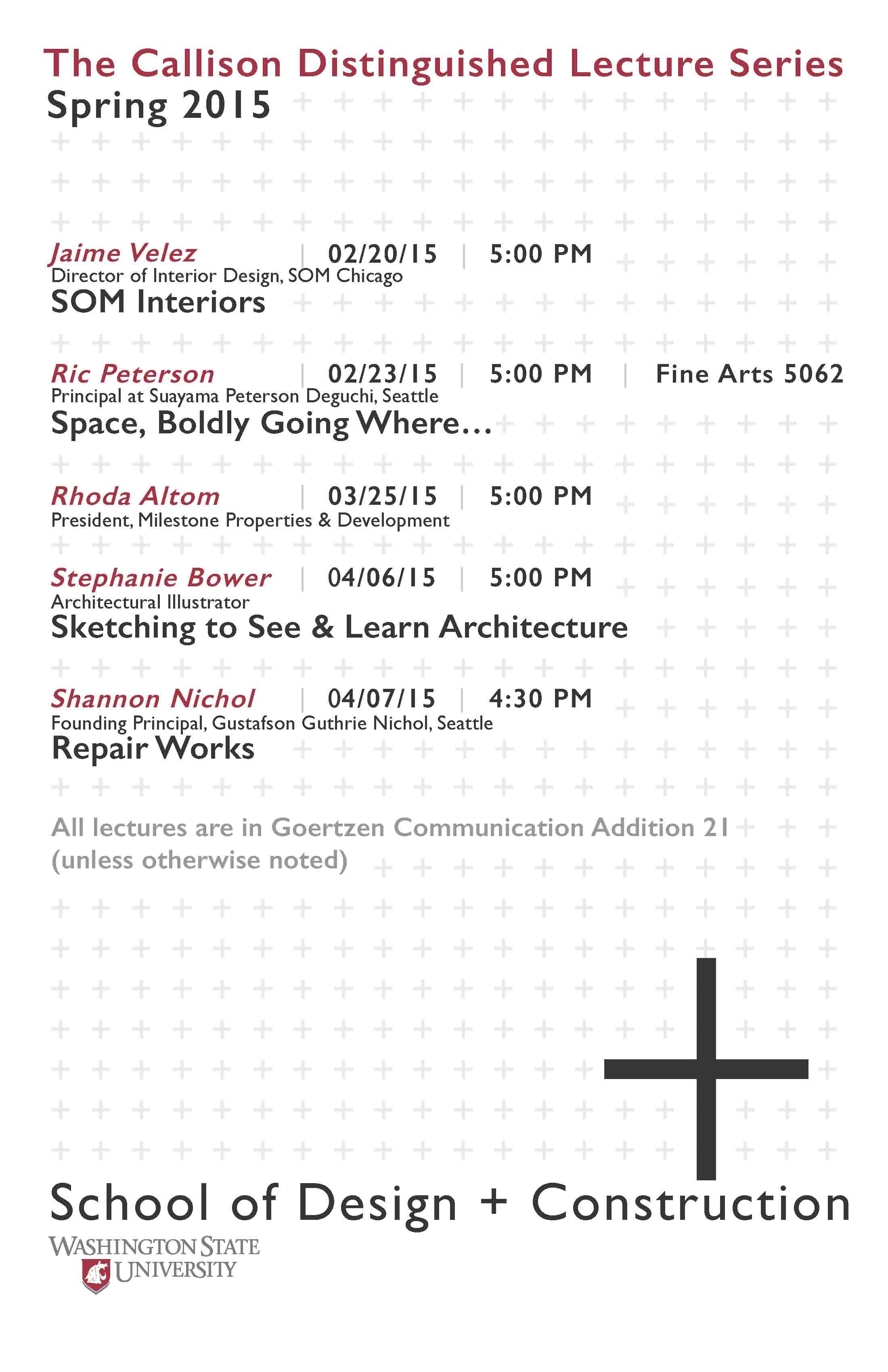 Get Lectured: Washington State University, Spring '15 | News | Archinect