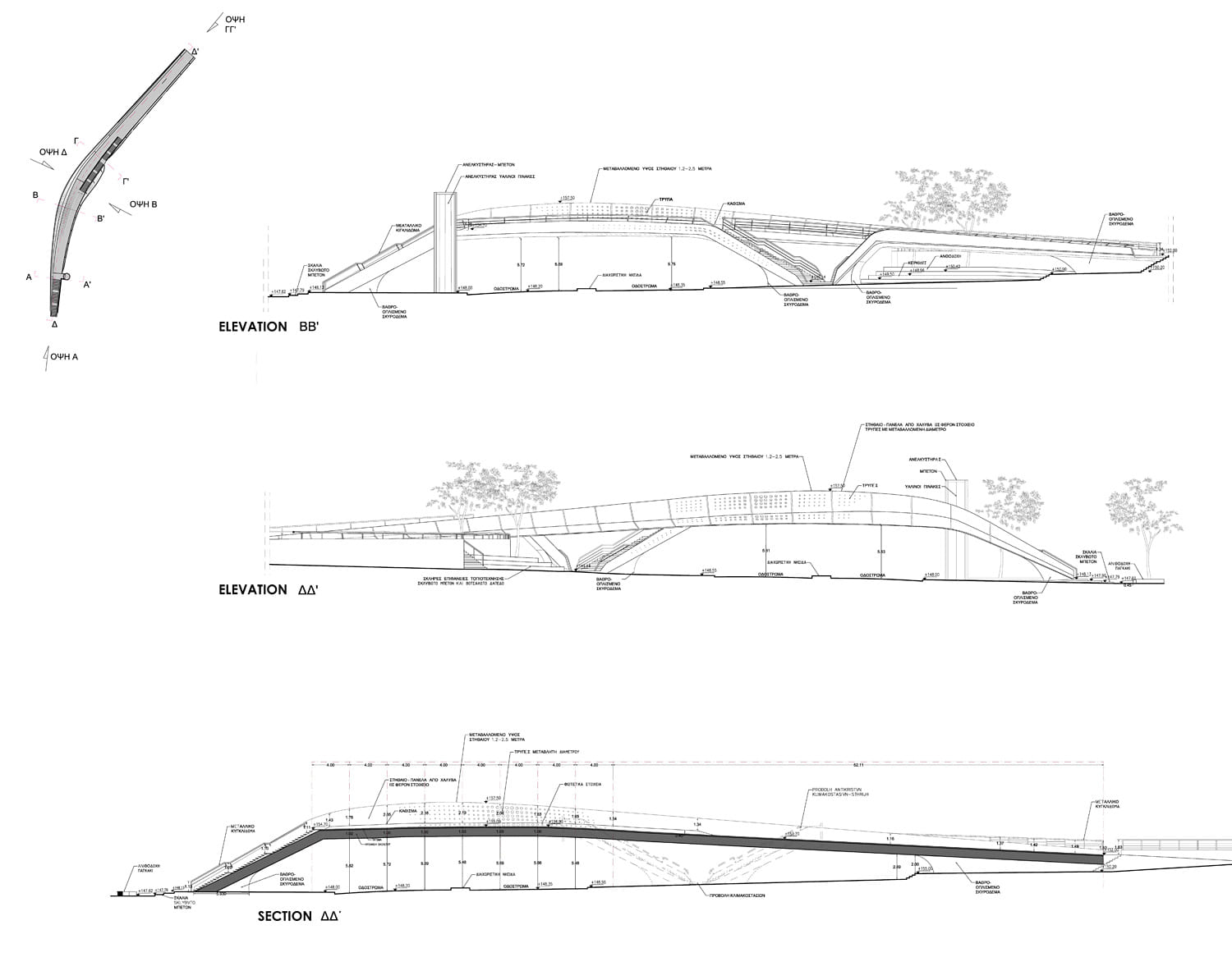 Cantilevered footbridge proposal in Pafos, Cyprus by EP Architects ...