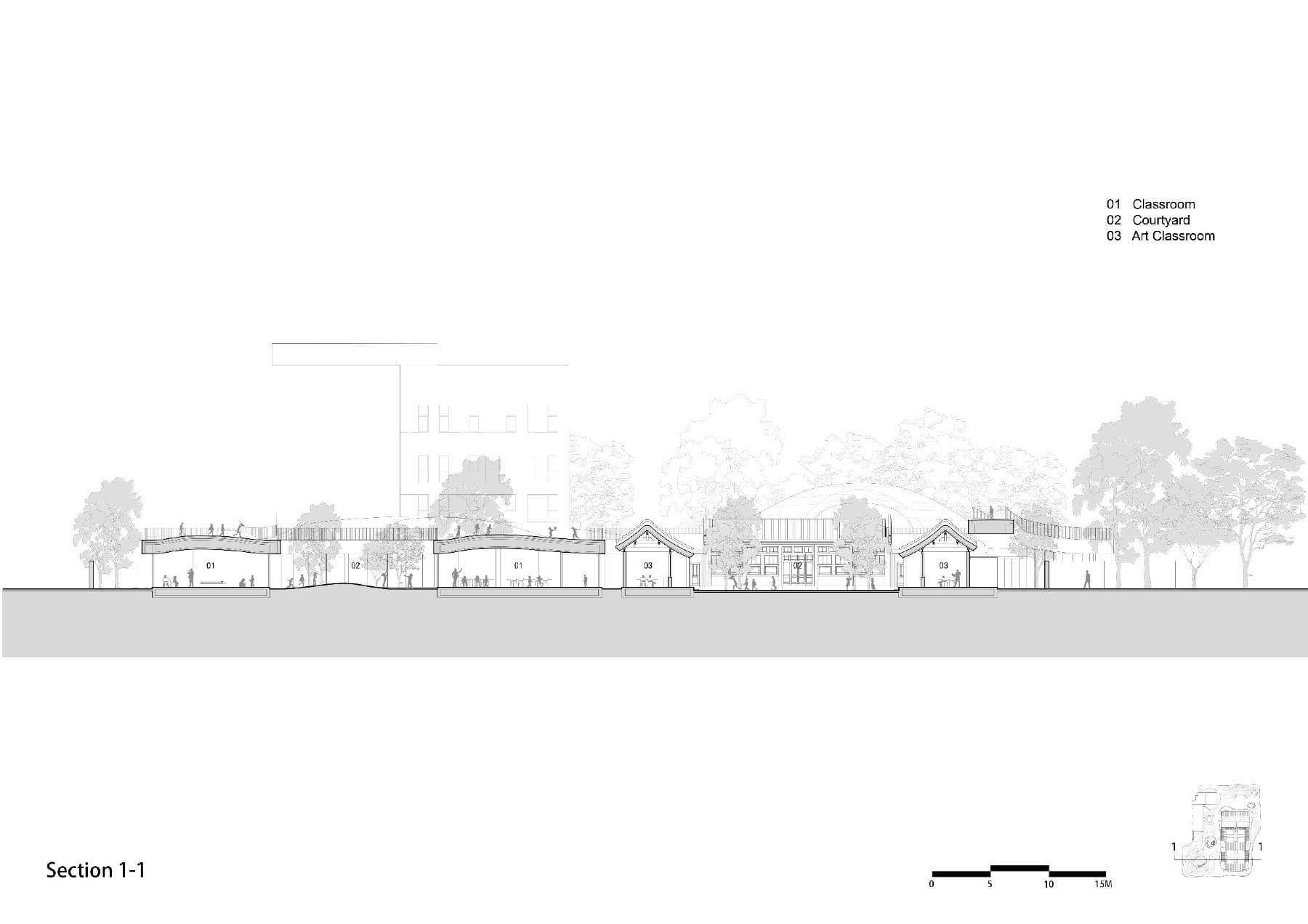 First look: MAD Architects' “floating” roofed Courtyard Kindergarten in ...