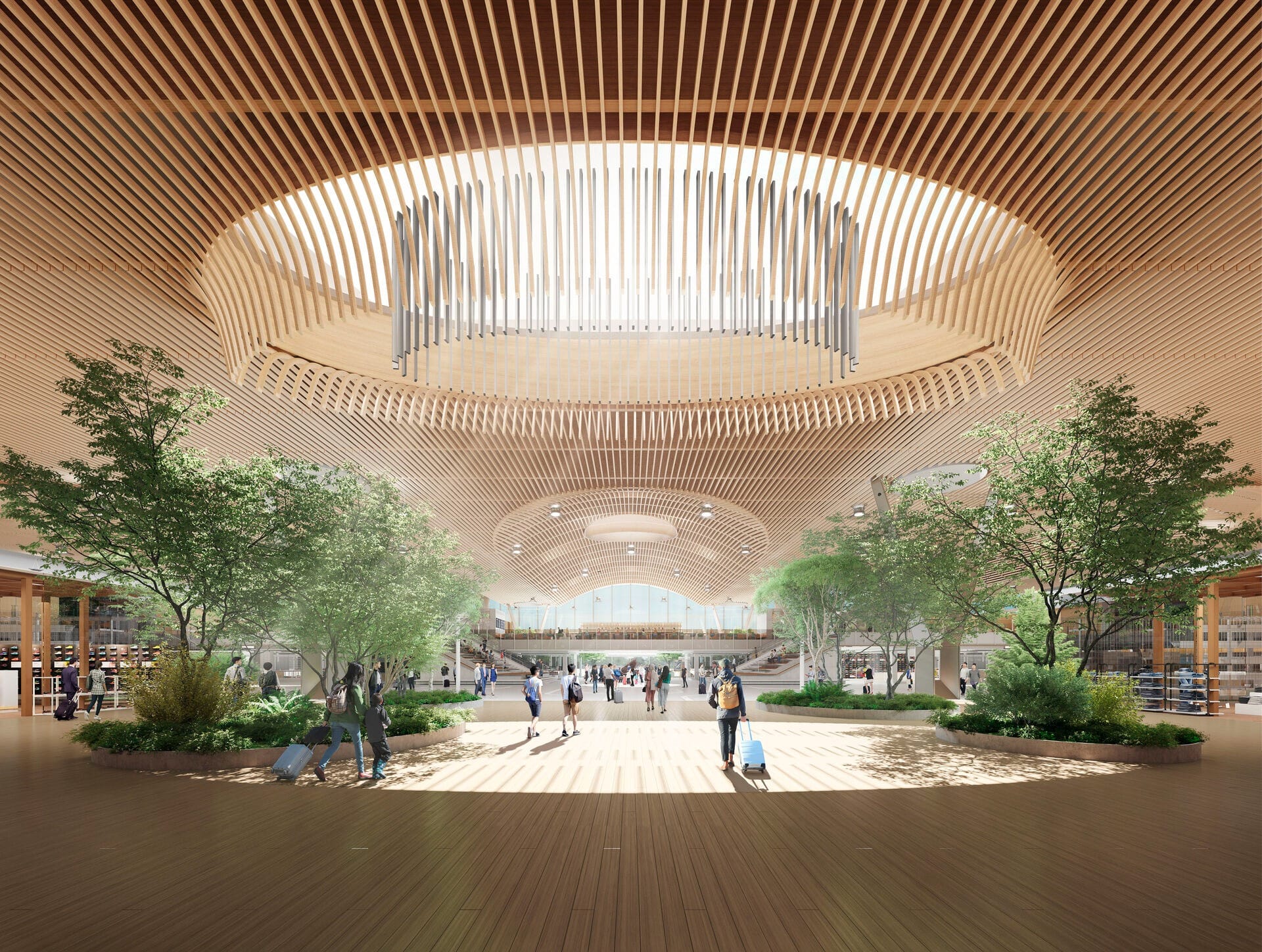 Construction underway of major timber roof for ZGF’s Portland airport ...