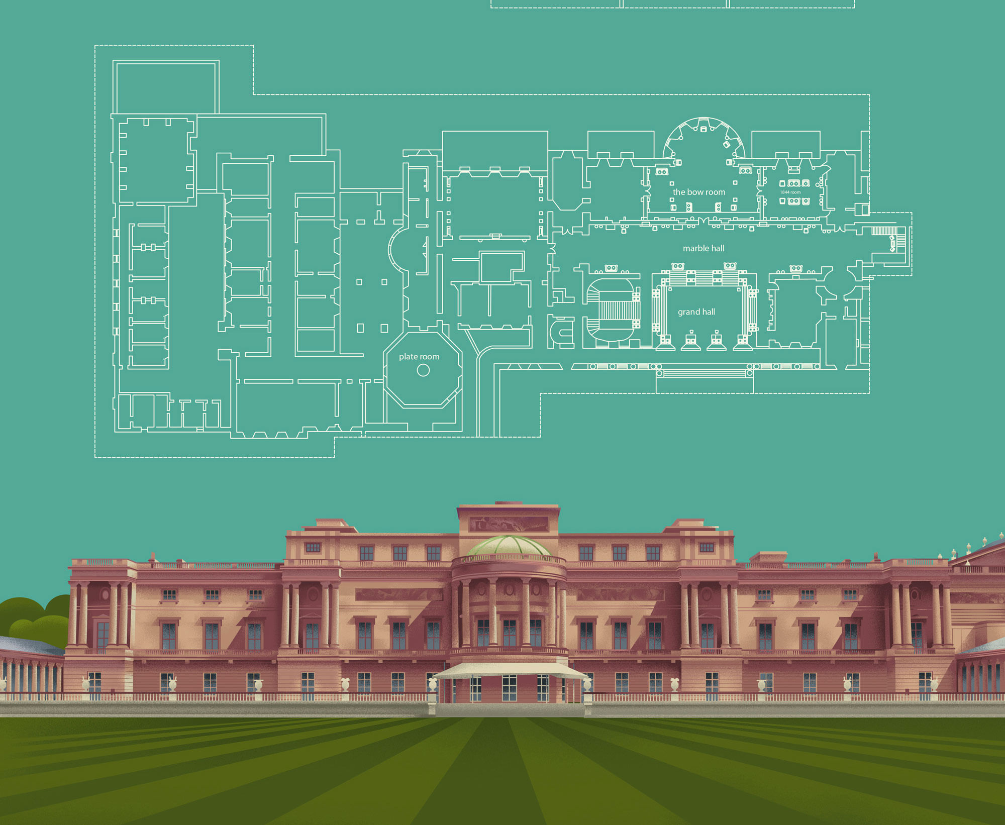 Architect creates detailed floor plans of Buckingham Palace | News ...