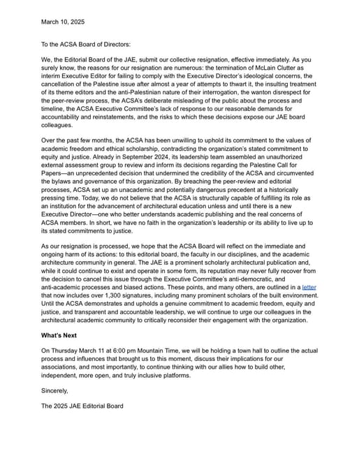 ACSA Board addresses controversy surrounding cancelled JAE Palestine ...