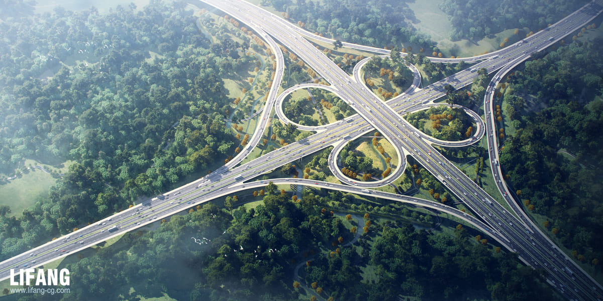 Master plan for the flyover free way design 3d renderings by LIFANG ...