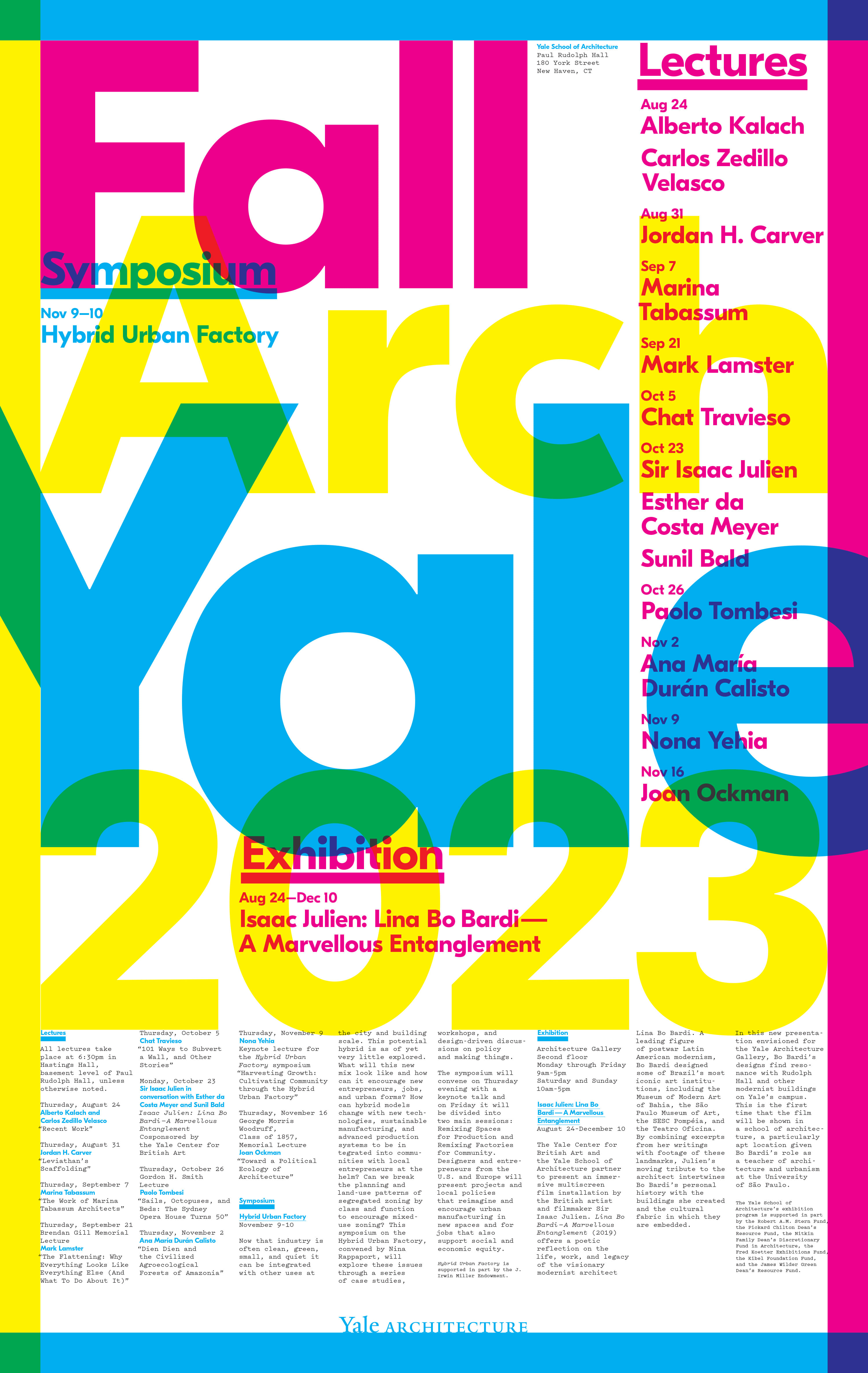 Get Lectured: Yale University, Fall '23 | News | Archinect
