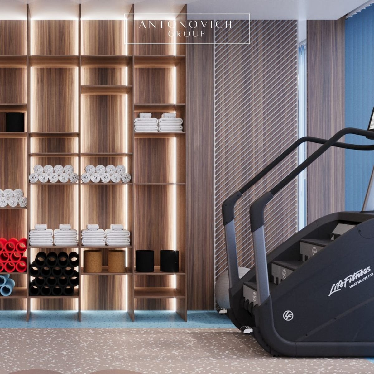Spacious Gym Interior Design and Fit-out Solution | Luxury Antonovich ...