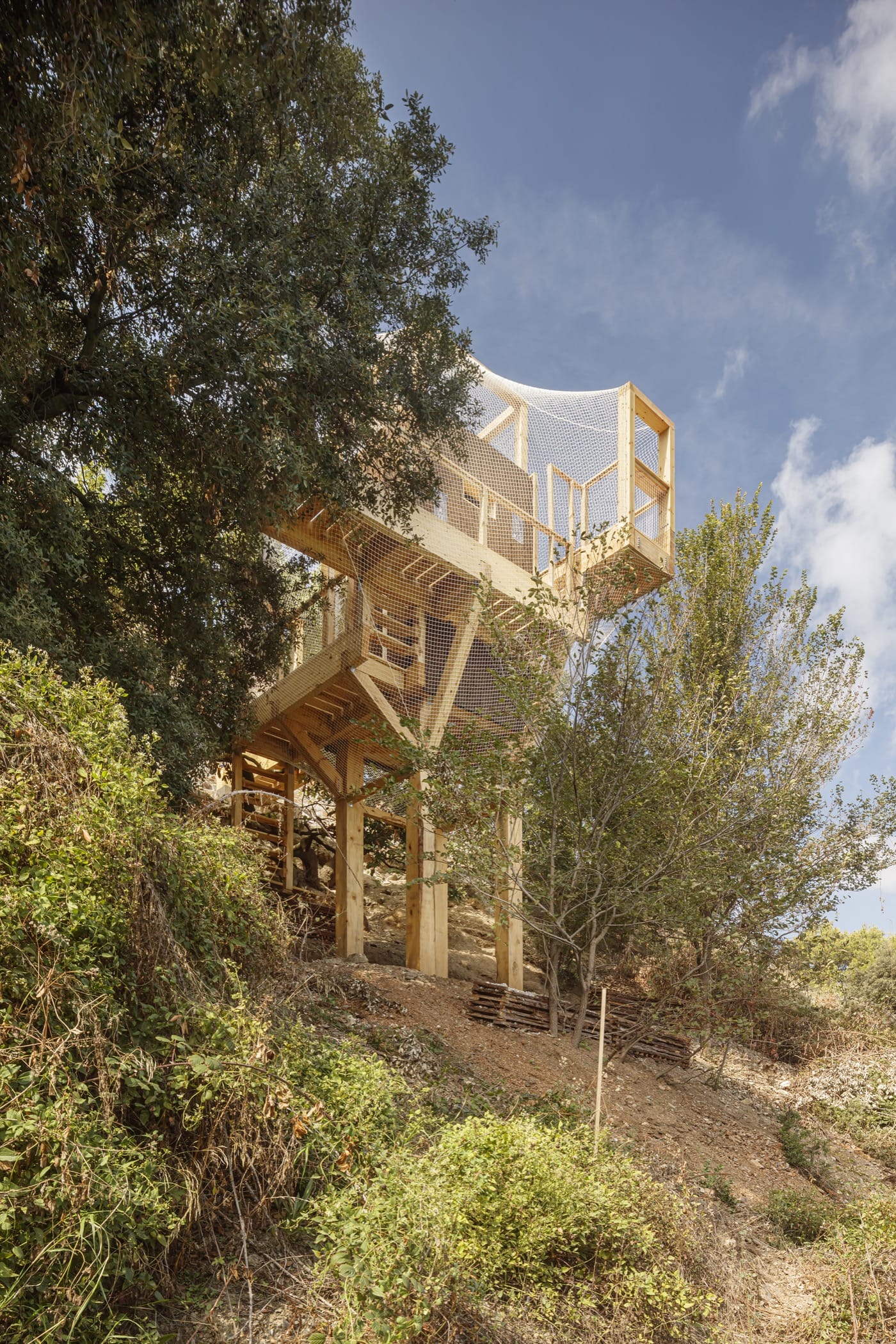 IAAC team’s mass timber nature observatory floats above a Barcelona ...
