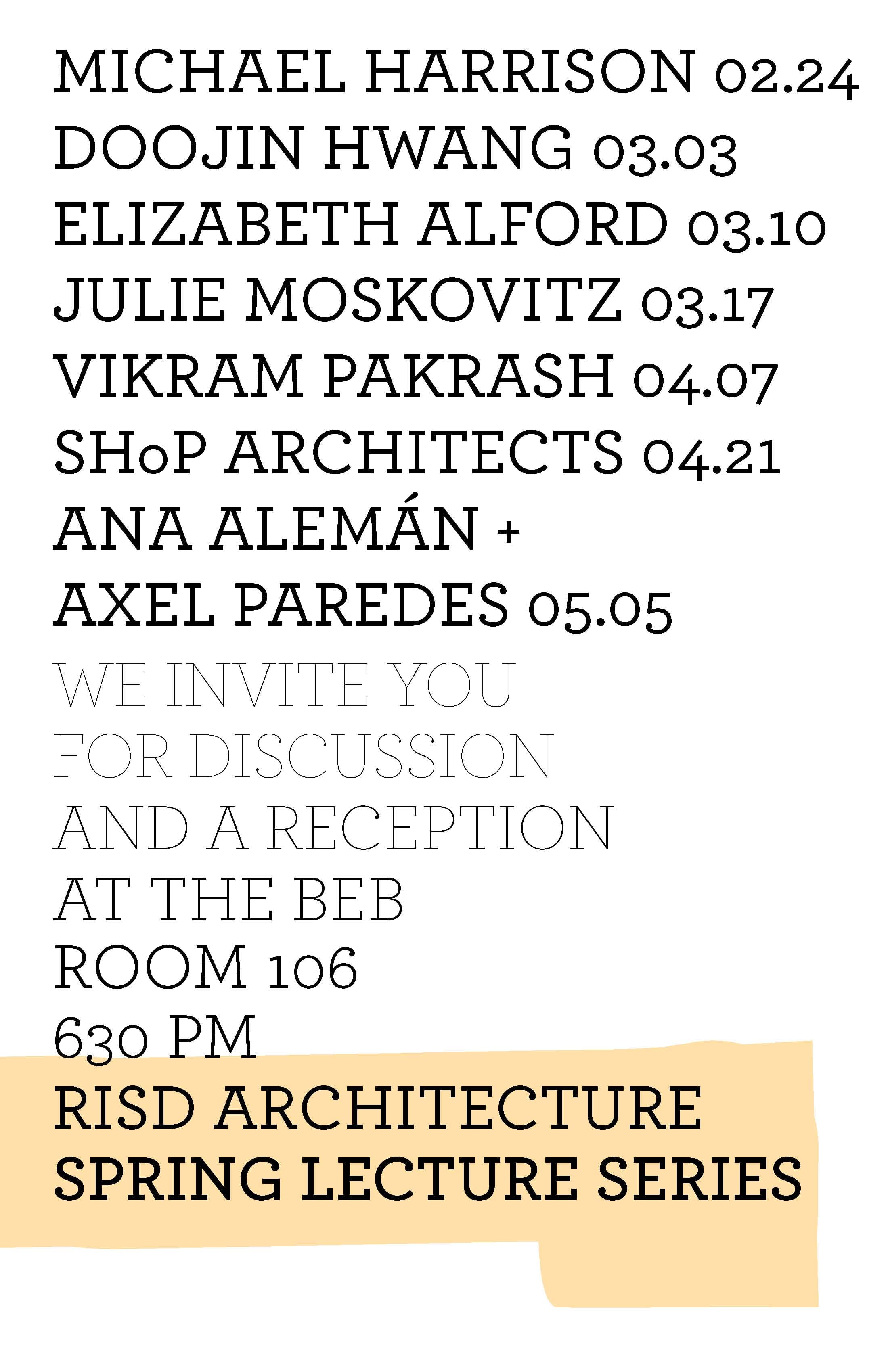 Get Lectured: RISD, Spring '14 | News | Archinect