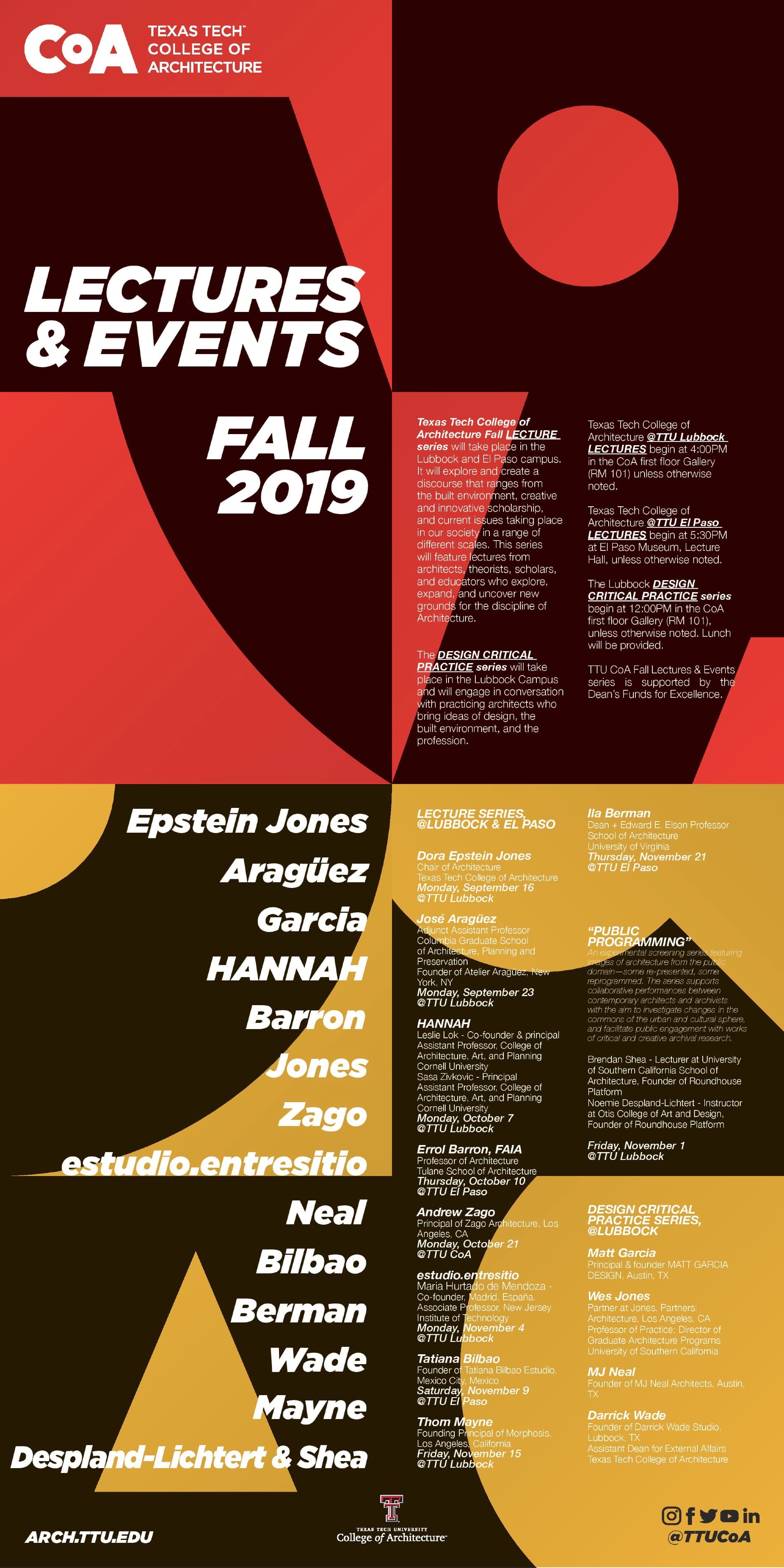 Get Lectured: Texas Tech, Fall '19 | News | Archinect
