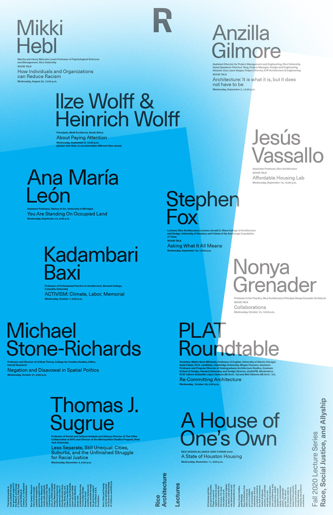 Get Lectured: Rice University, Fall' 20 | News | Archinect