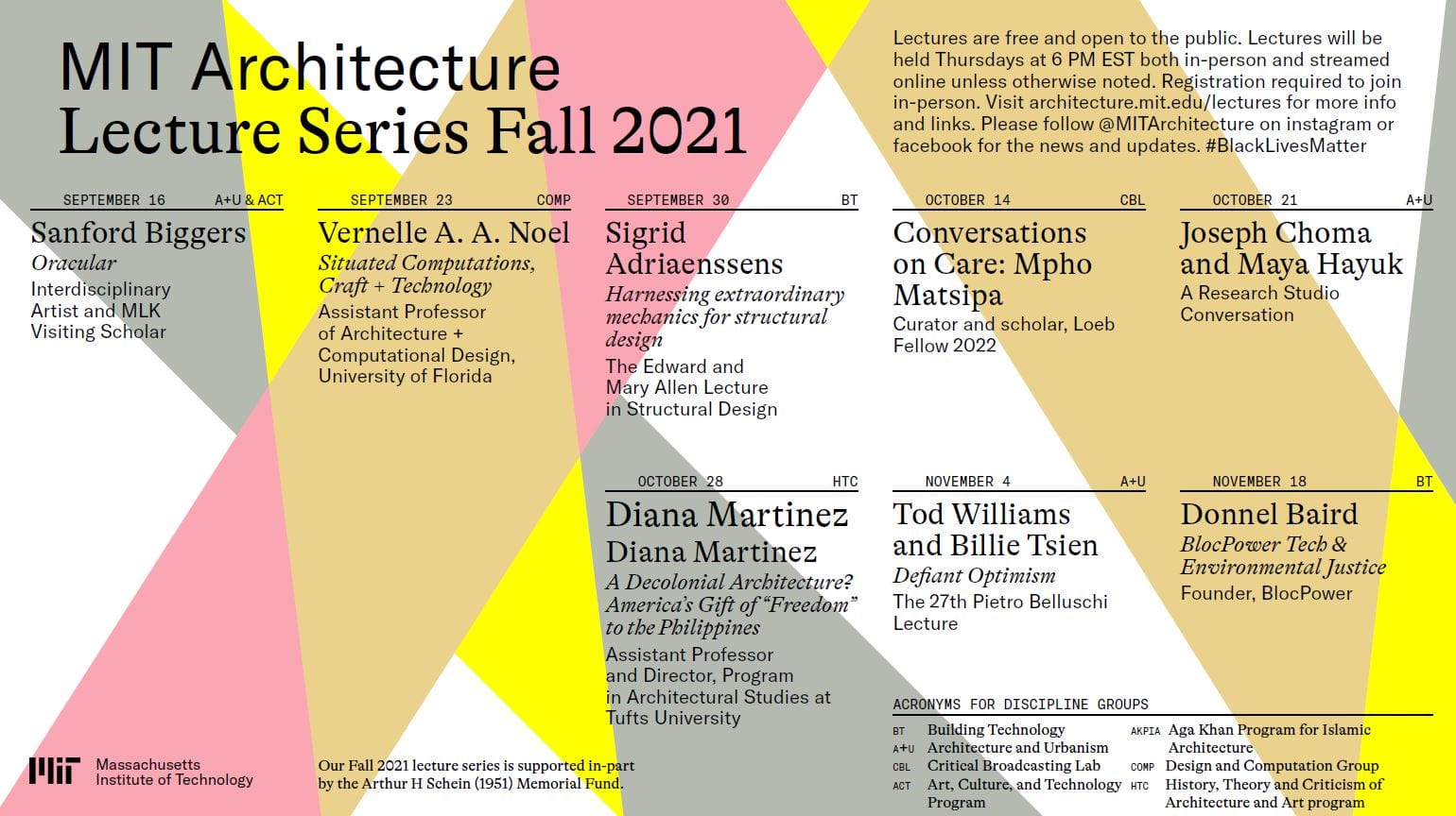 Get Lectured: MIT, Fall '21 | News | Archinect