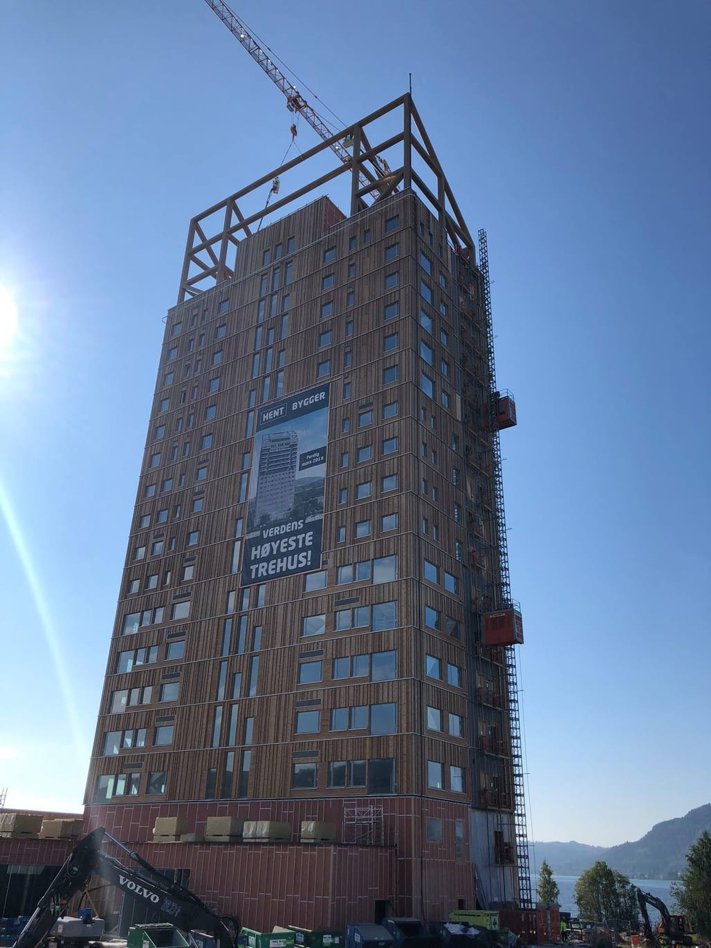 The world's tallest timber tower structurally tops out in Norway | News ...
