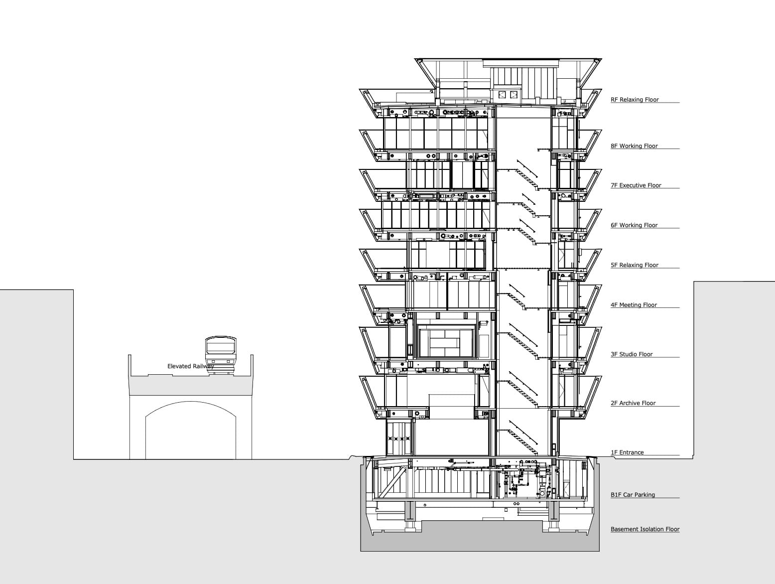 Makoto Yamaguchi completes Tokyo gaming headquarters with slanting ...