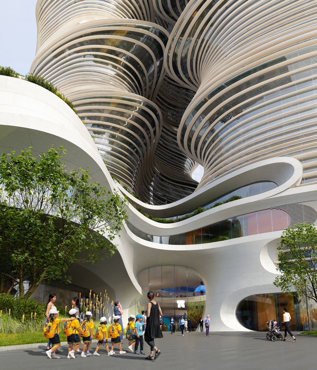 Zaha Hadid Architects' canyon-shaped Yidan Center tops out in Shenzhen ...