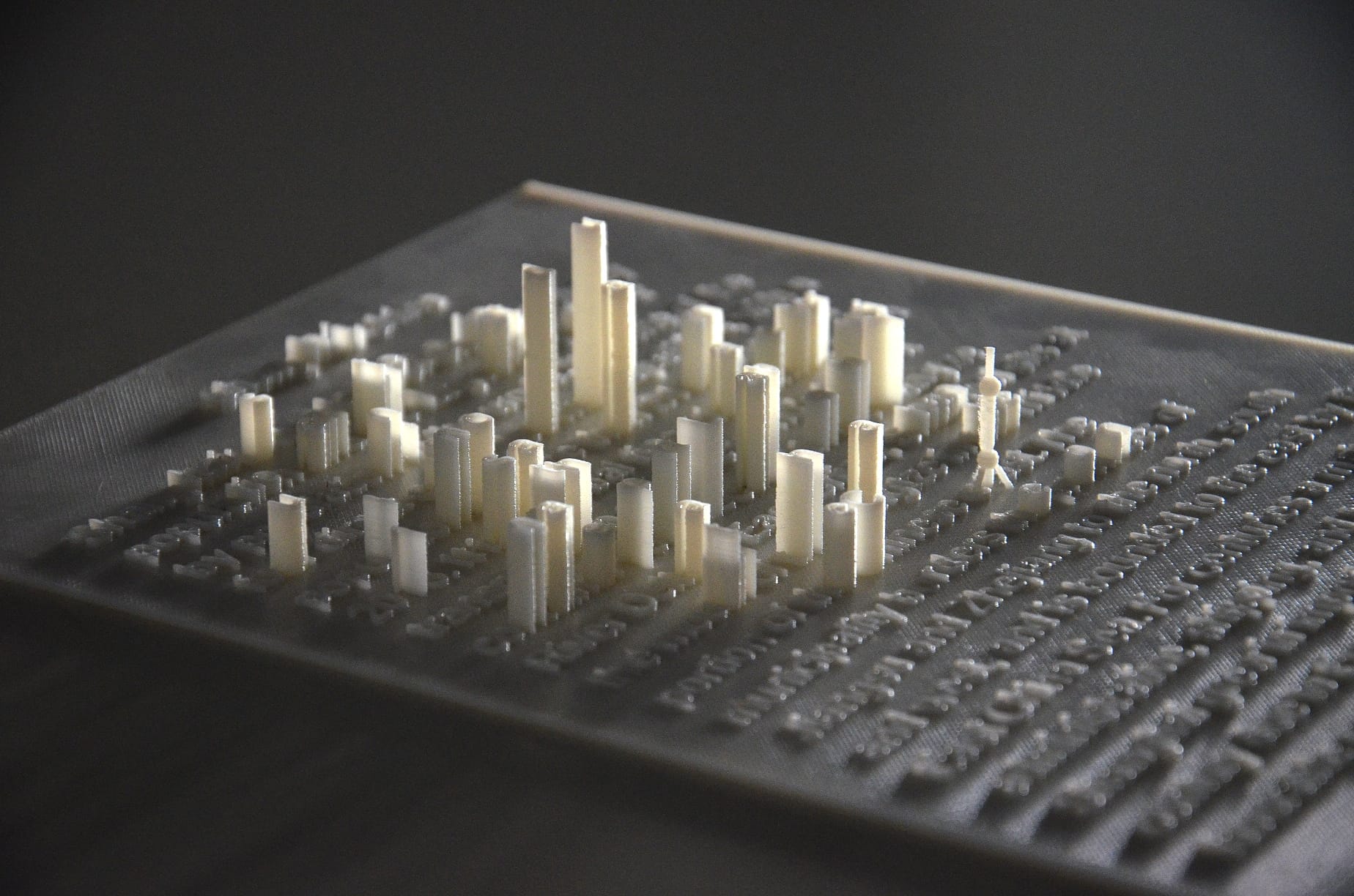 "Textscape" depicts the evolution of printing in 3D-printed documents ...