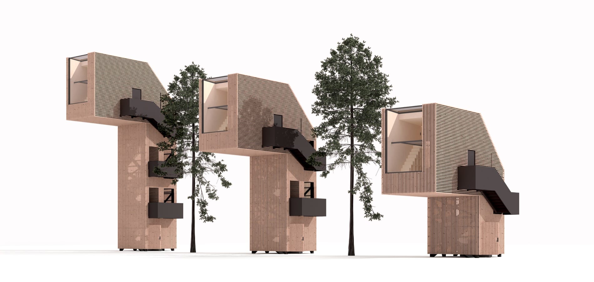 This cantilevering modular treehouse peeks into the Estonian wilderness ...
