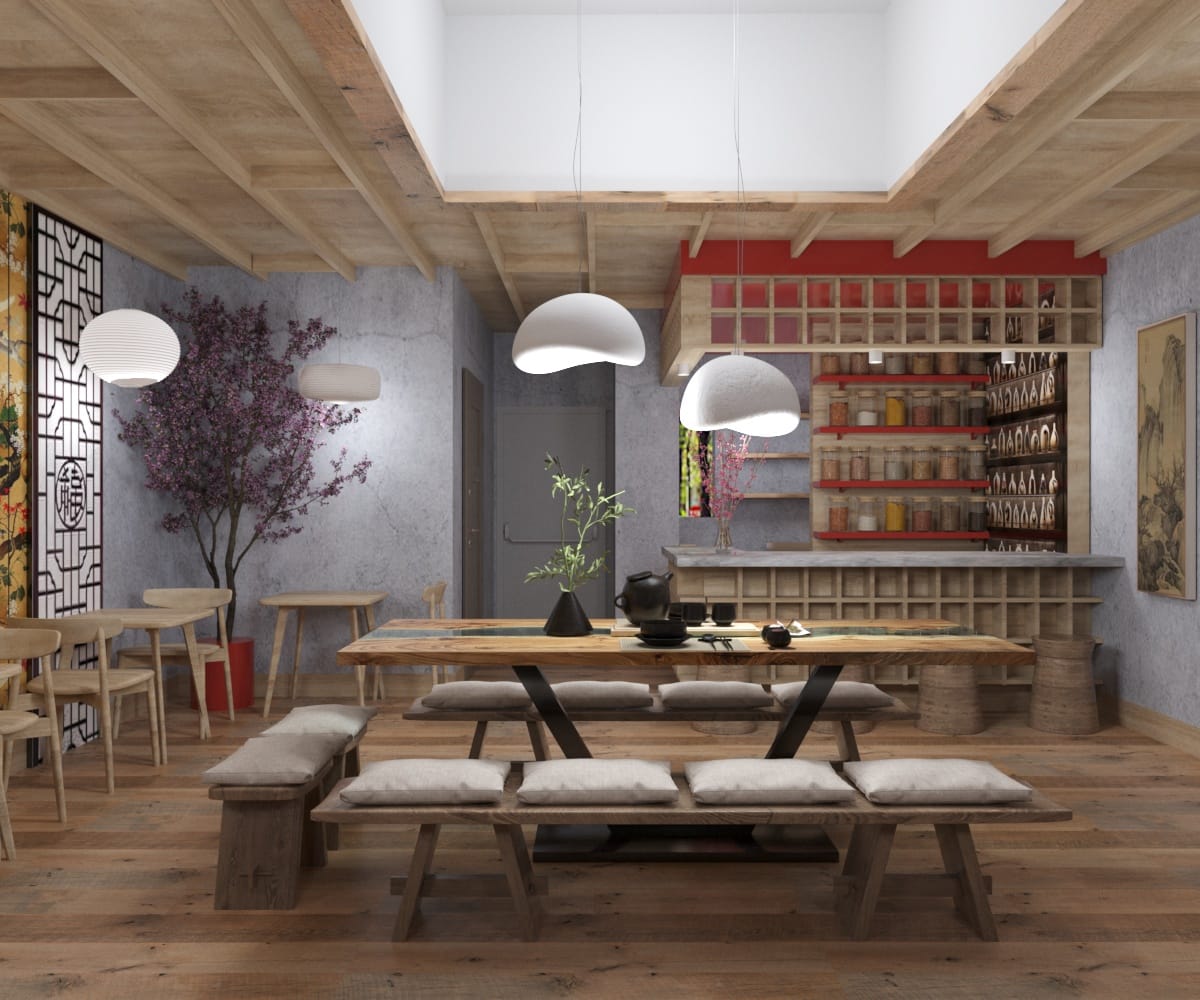 CHERRY BLOSSOM TEA ROOM | Experience design | Archinect