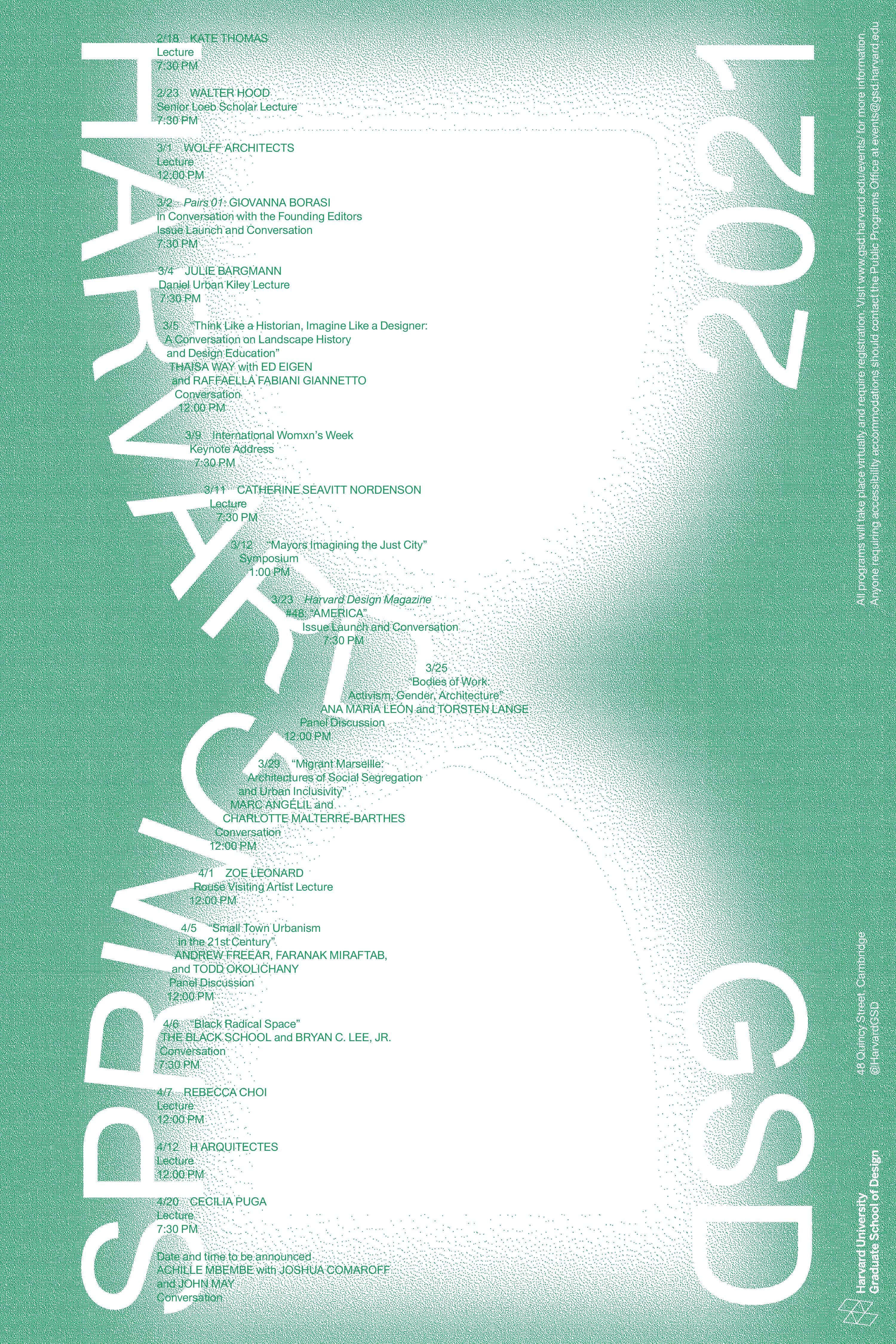 Get Lectured: Harvard GSD, Spring '21 | News | Archinect