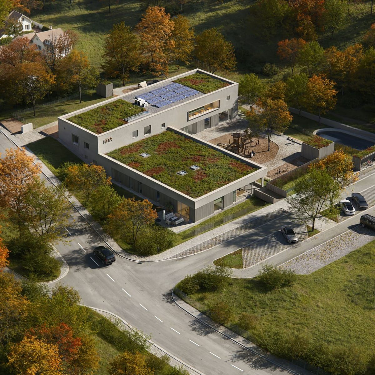 Exterior Visualization: Kindergarten in Germany | Render Vision | Archinect